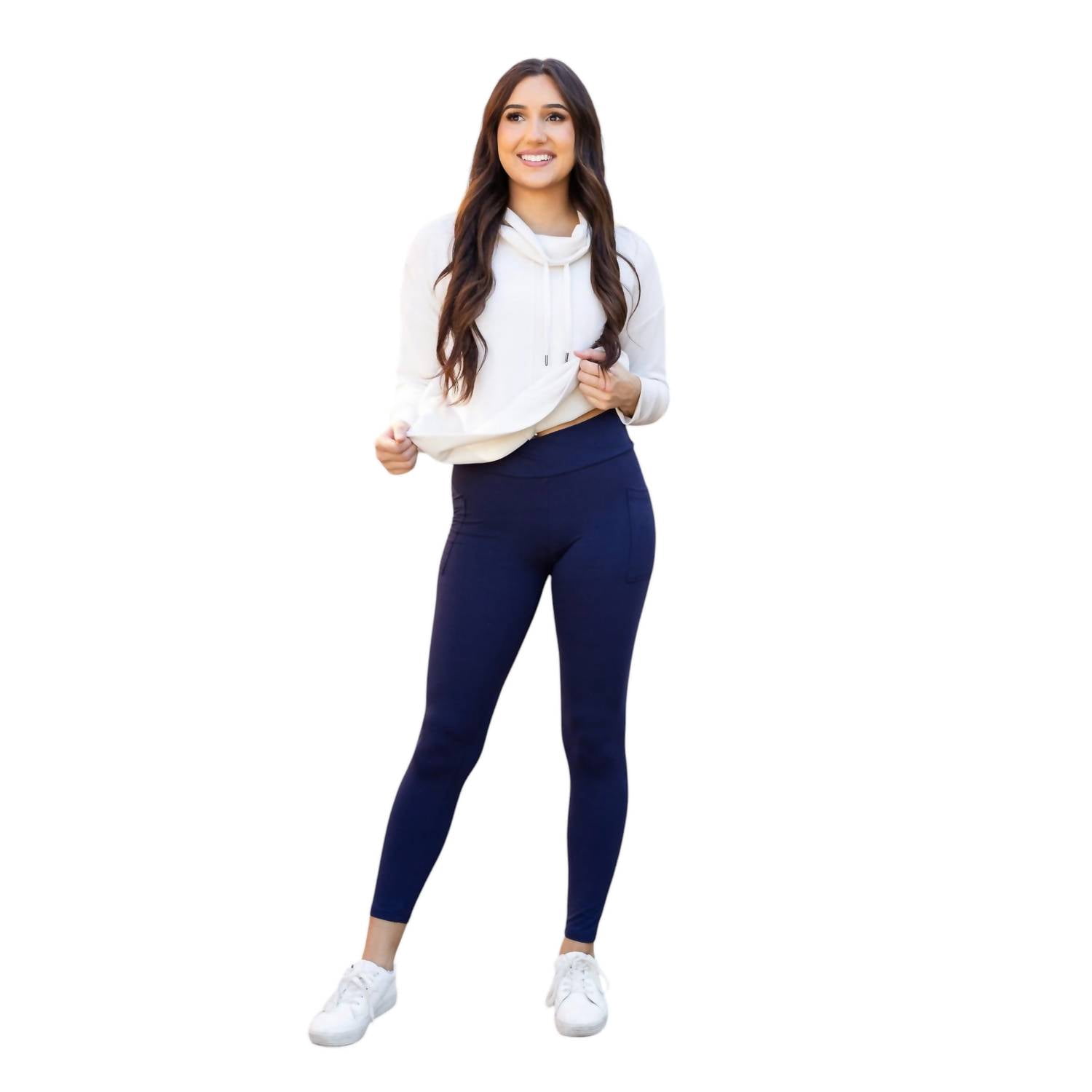 Julia Rose Nadia Crossover Full Length Leggings With Pockets - Walmart.com