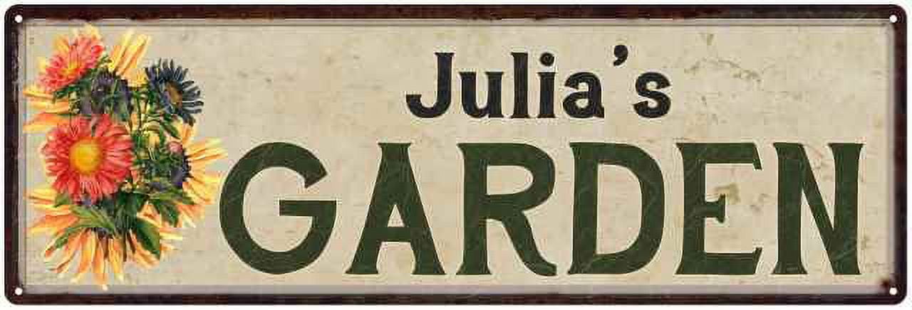Julia's Garden Sign Flower Chic Decor 6x18 Sign Gift 106180017092 ...