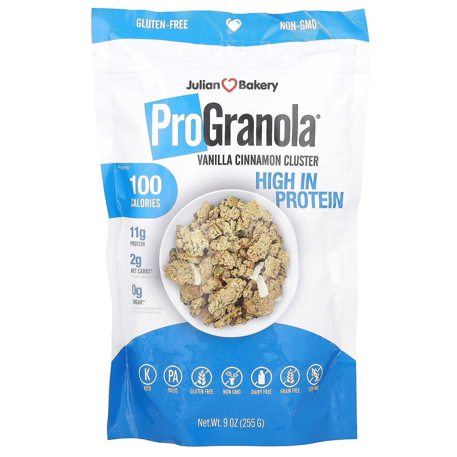 Julian Bakery ProGranola, Vanilla Cinnamon Cluster, 9 oz (255 g ...