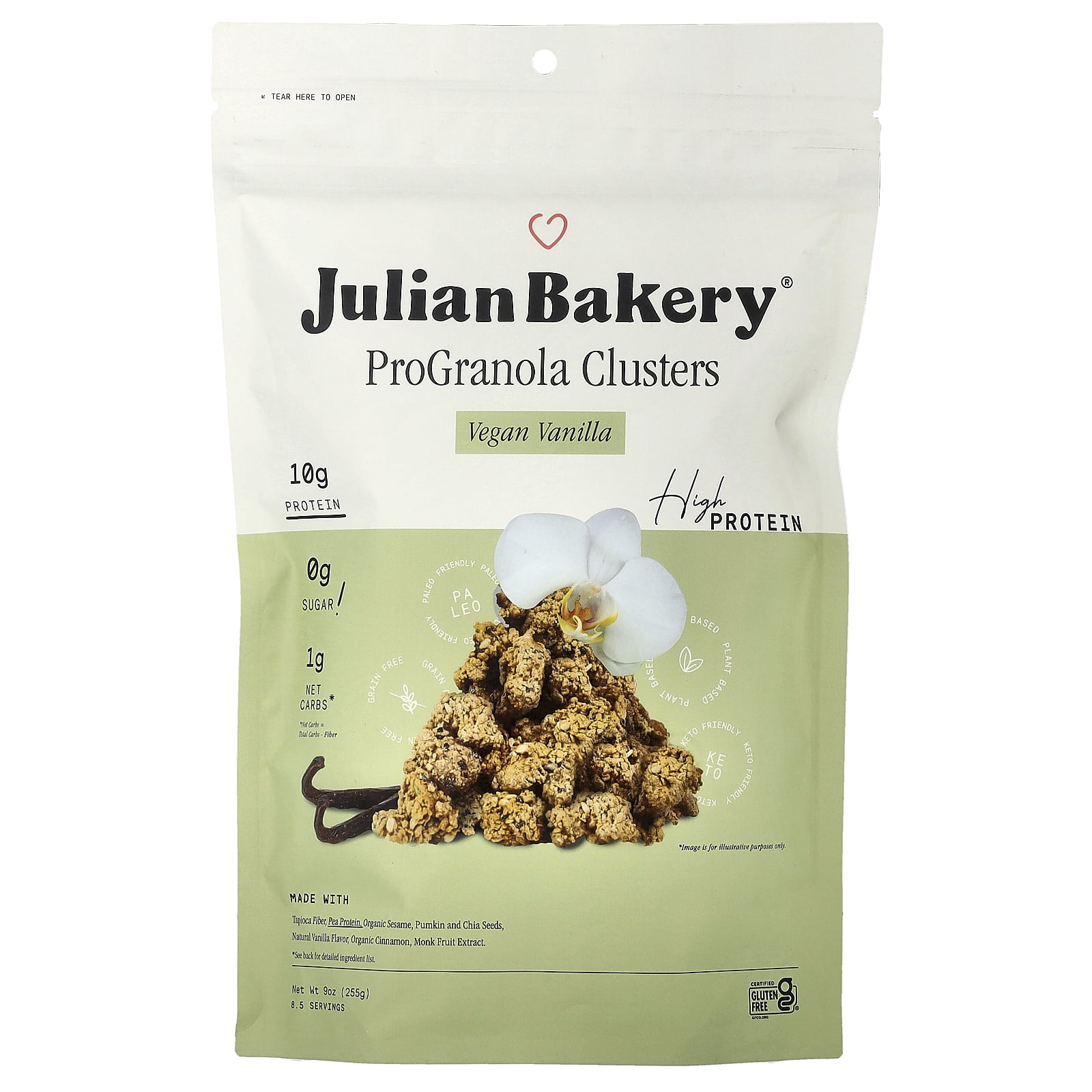 Julian Bakery ProGranola Clusters, Vegan Vanilla, 9 oz (255 g ...
