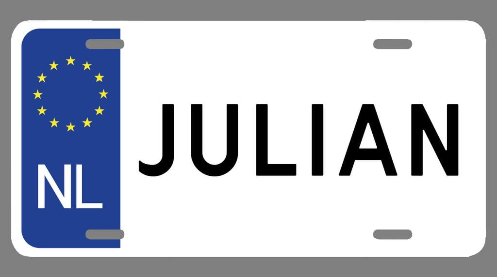 Julian Name Euro Style License Plate Tag Vanity Novelty Metal | UV ...