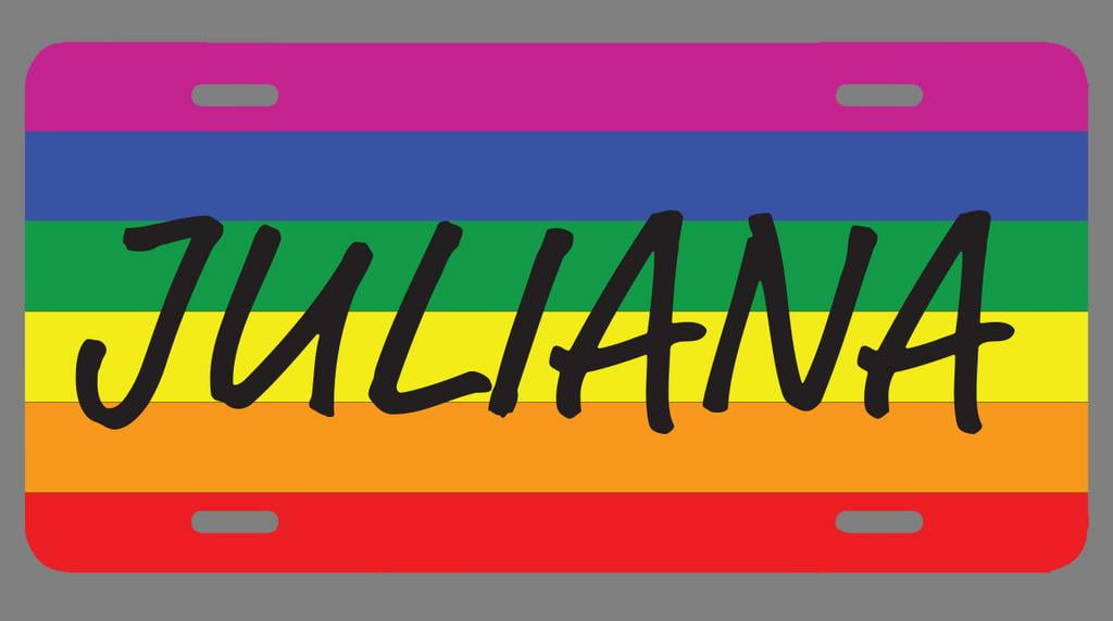 Juliana Name Pride Flag Style License Plate Tag Vanity Novelty Metal ...