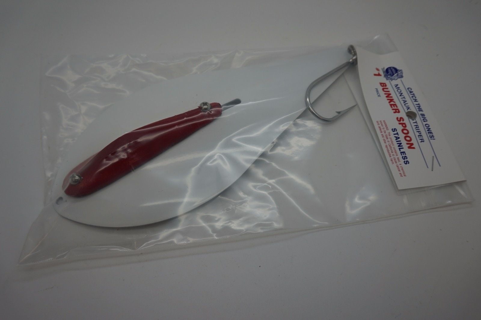 Julians Montauk #1 Bunker Spoon white Bass Striper Wire Line Trolling ...