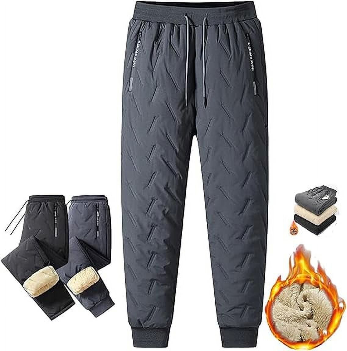 Julidostore Fleece Pants, Unisex Fleece-Lined Waterproof Pants, Fleece ...