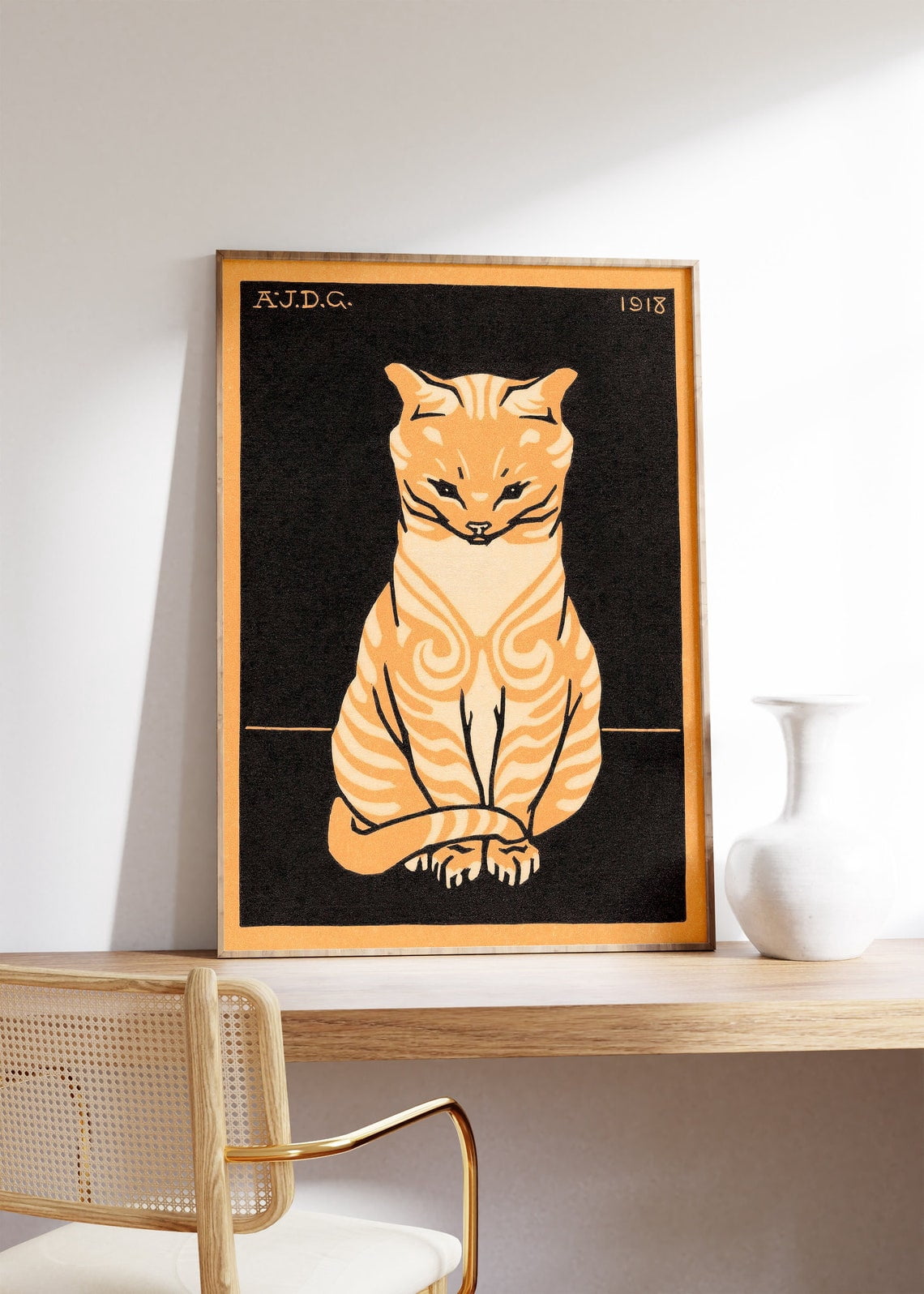 Julie De Graag Orange Cat Poster, Unframed Size 8x12 - Walmart.com