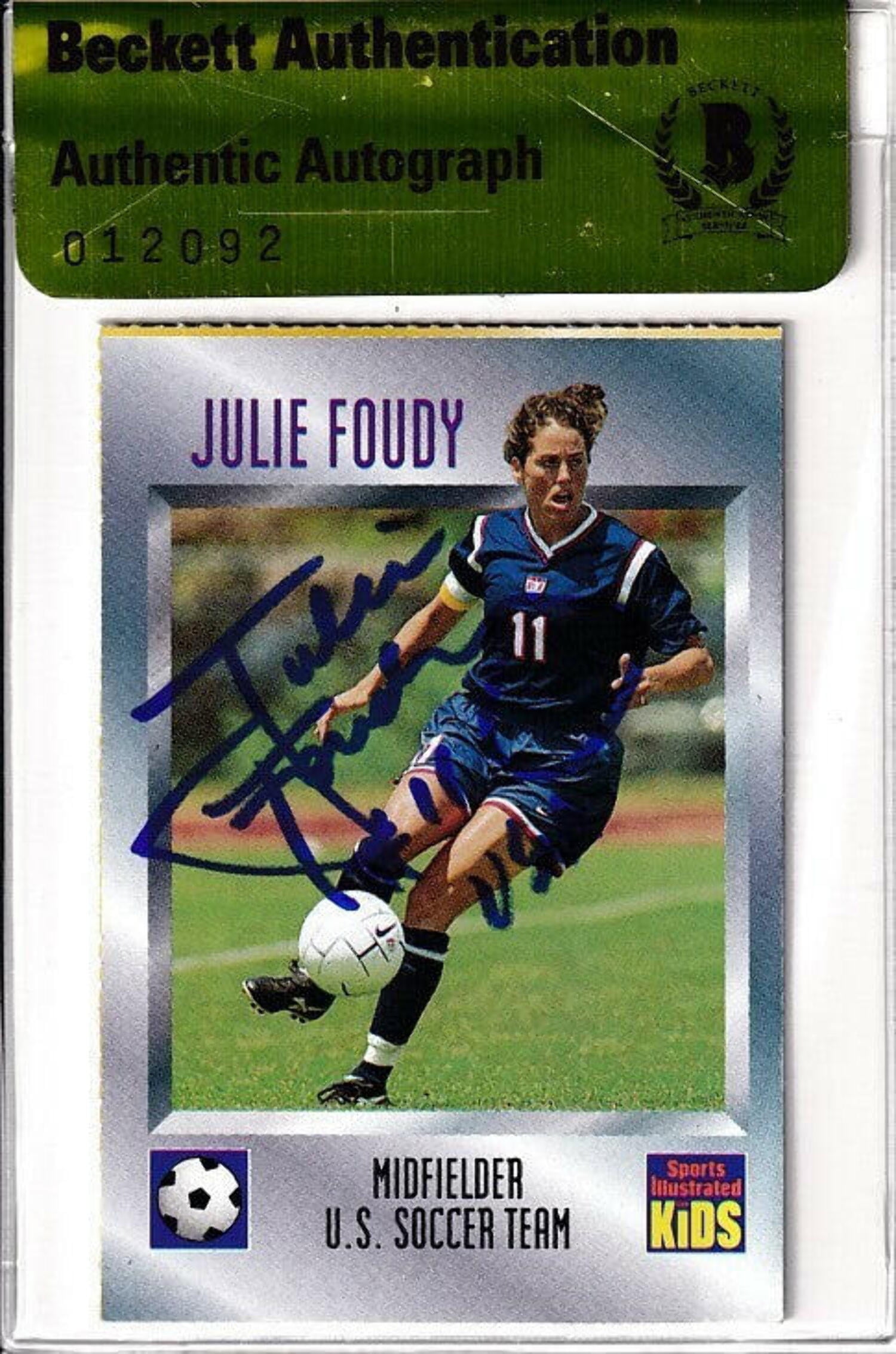 Julie Foudy autographed US Soccer 1997 Sports Illustrated for Kids card ...