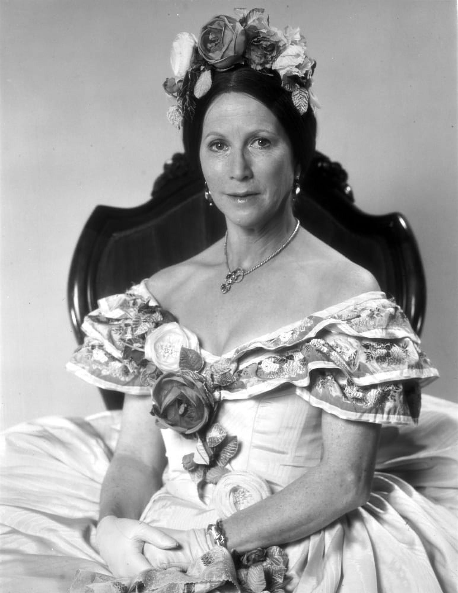 Julie Harris Seated on Chair in White Gown Photo Print (24 x 30 ...