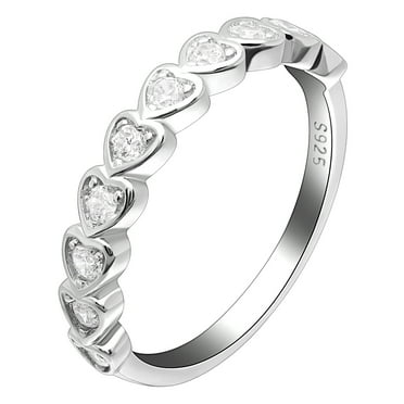 Sz 7 Sterling Silver Cubic Zirconia Infinity & Heart Symbol CZ Wedding ...
