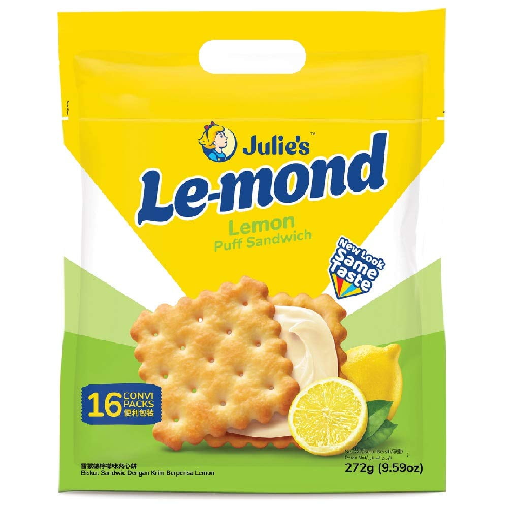 Julie's Le-mond Lemon Flavoured TMA2 Cream Puff Sandwich 16 Convi-Pack ...
