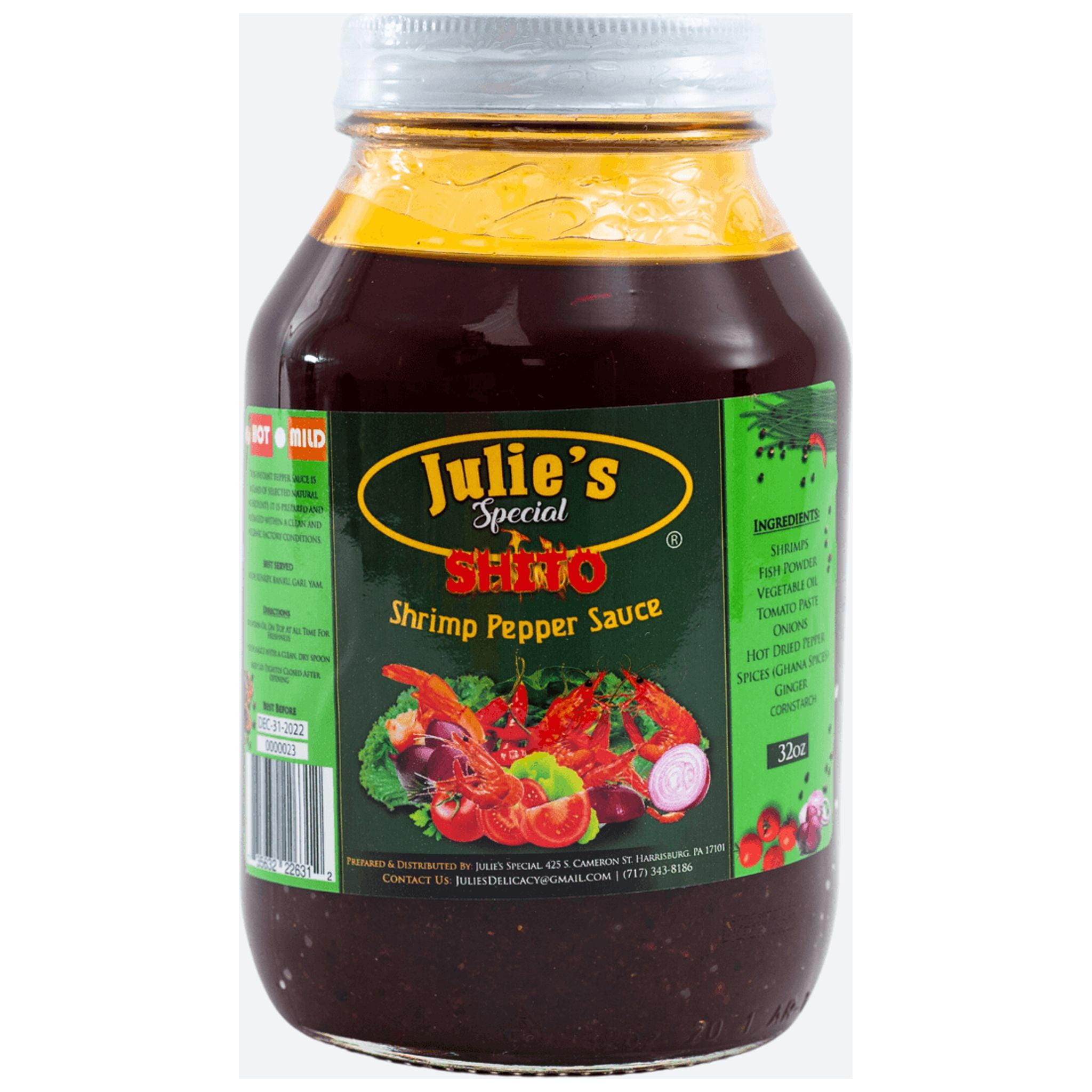Julie's Shrimp Shito - 32 oz-Authentic Ghanaian Hot Pepper Sauce ...