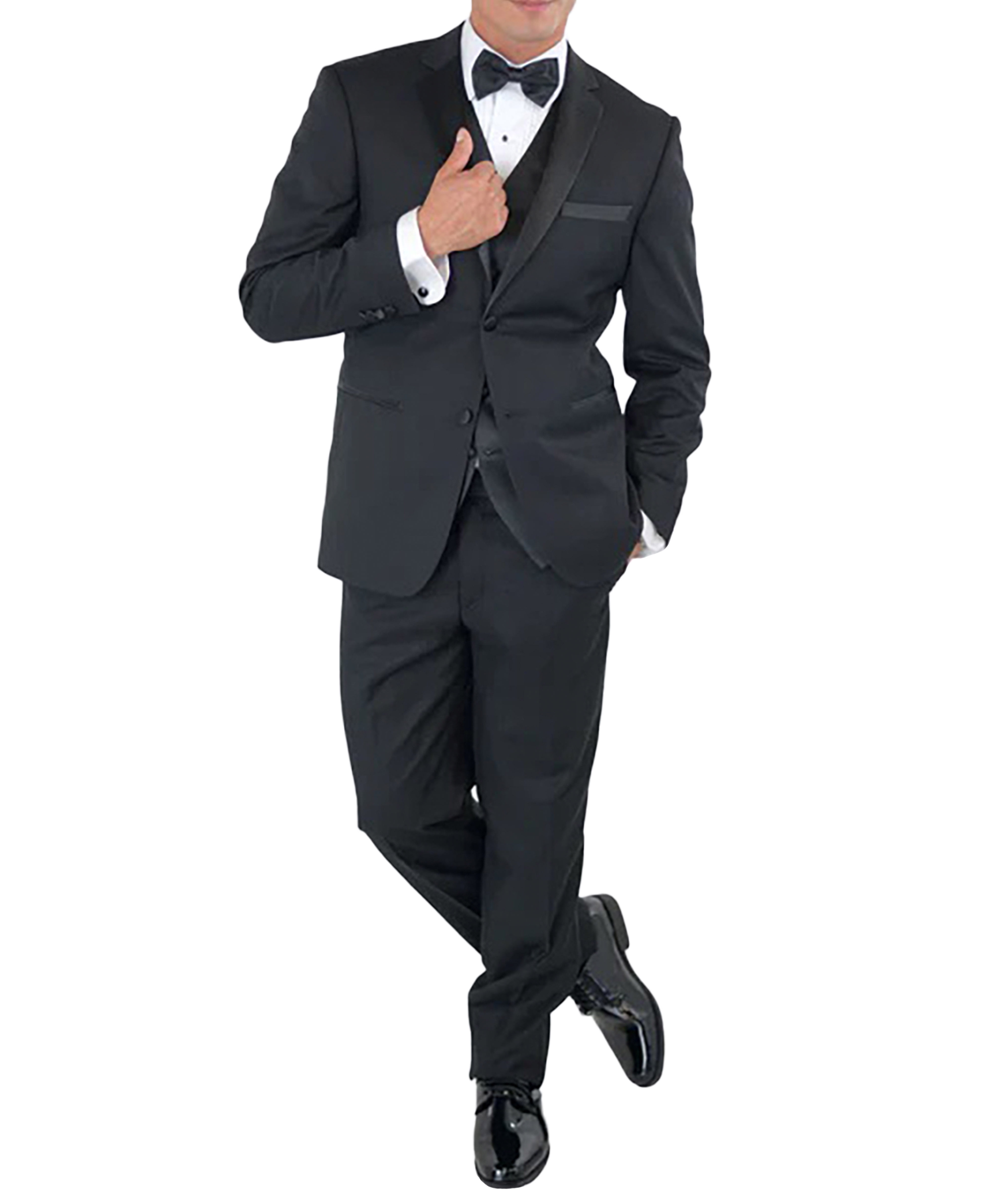 Julinie Mens Premium Tuxedo 3-Piece Satin Notch Lapel Two Button Jacket ...