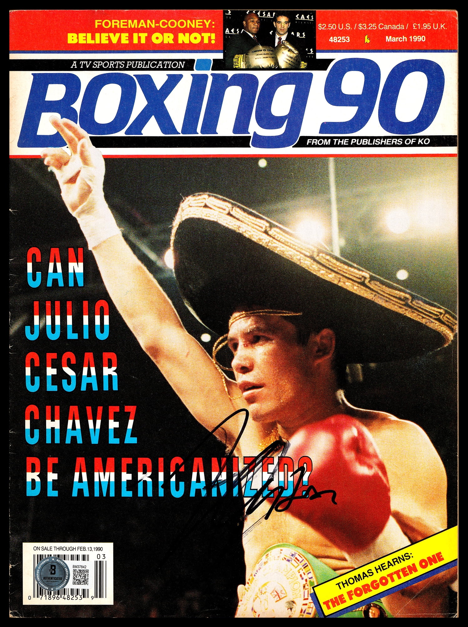Julio Cesar Chavez Autographed Magazine Beckett BAS QR #BM37842 ...