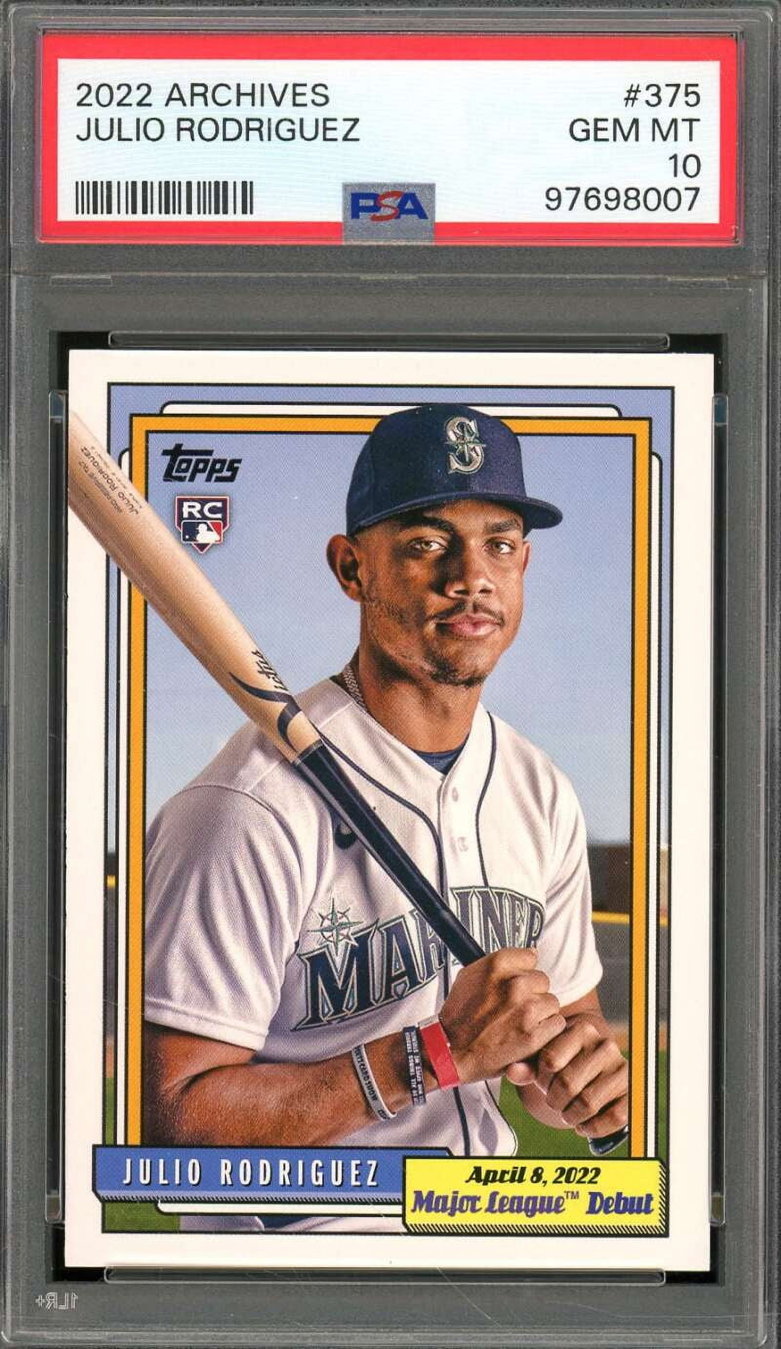 Julio Rodriguez Rookie Card 2022 Archives #375 PSA 10 - Walmart.com