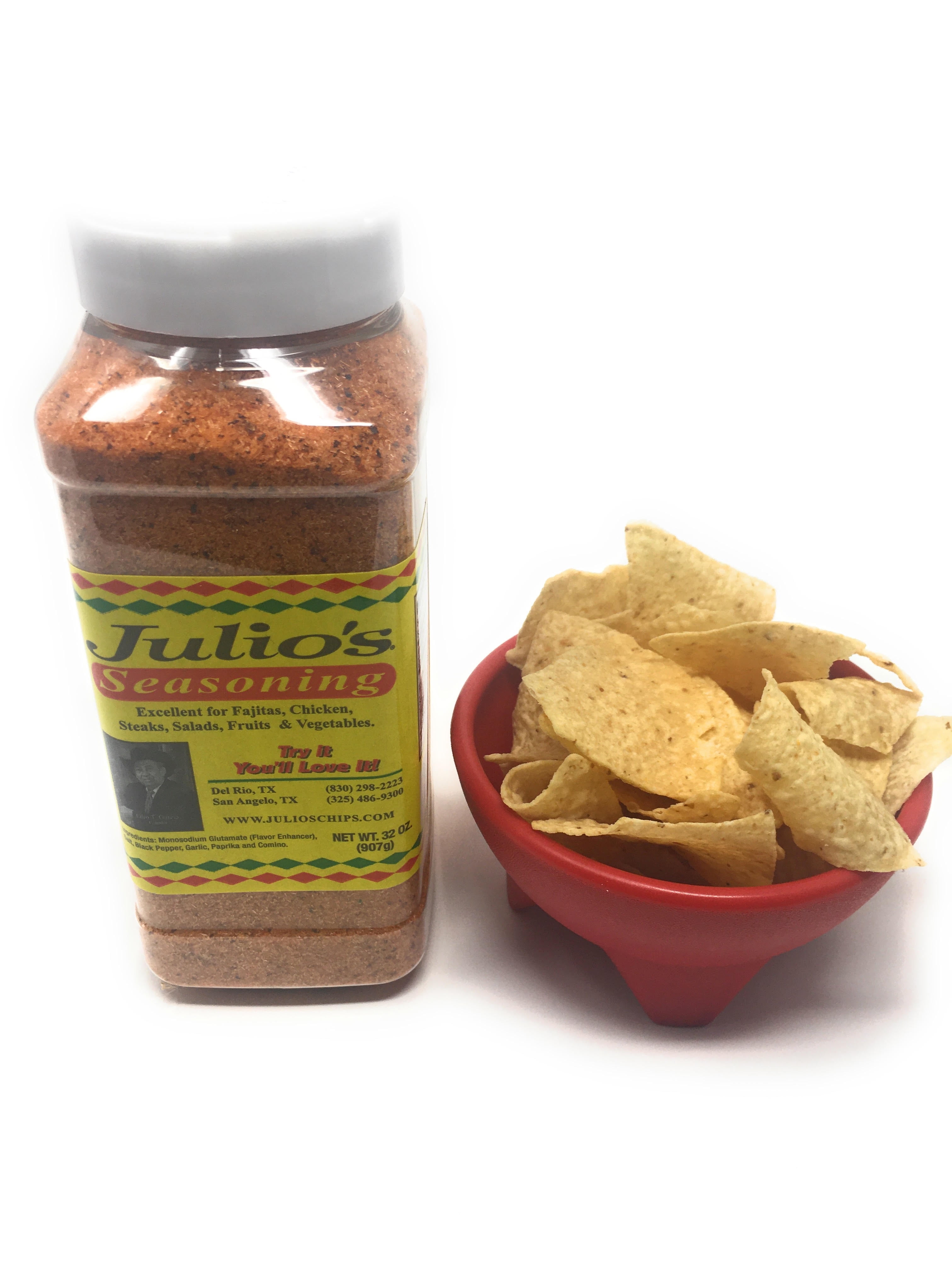 Julios Seasoning 32oz, Famous Chip Flavor, with Bonus Salsa Bowl ...