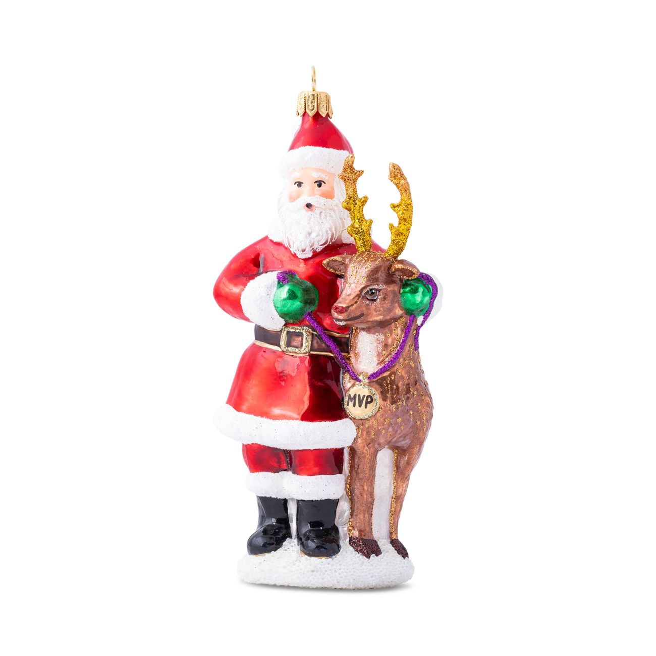Juliska Country Estate Reindeer Games Santa and Rudolph Glass Christmas ...