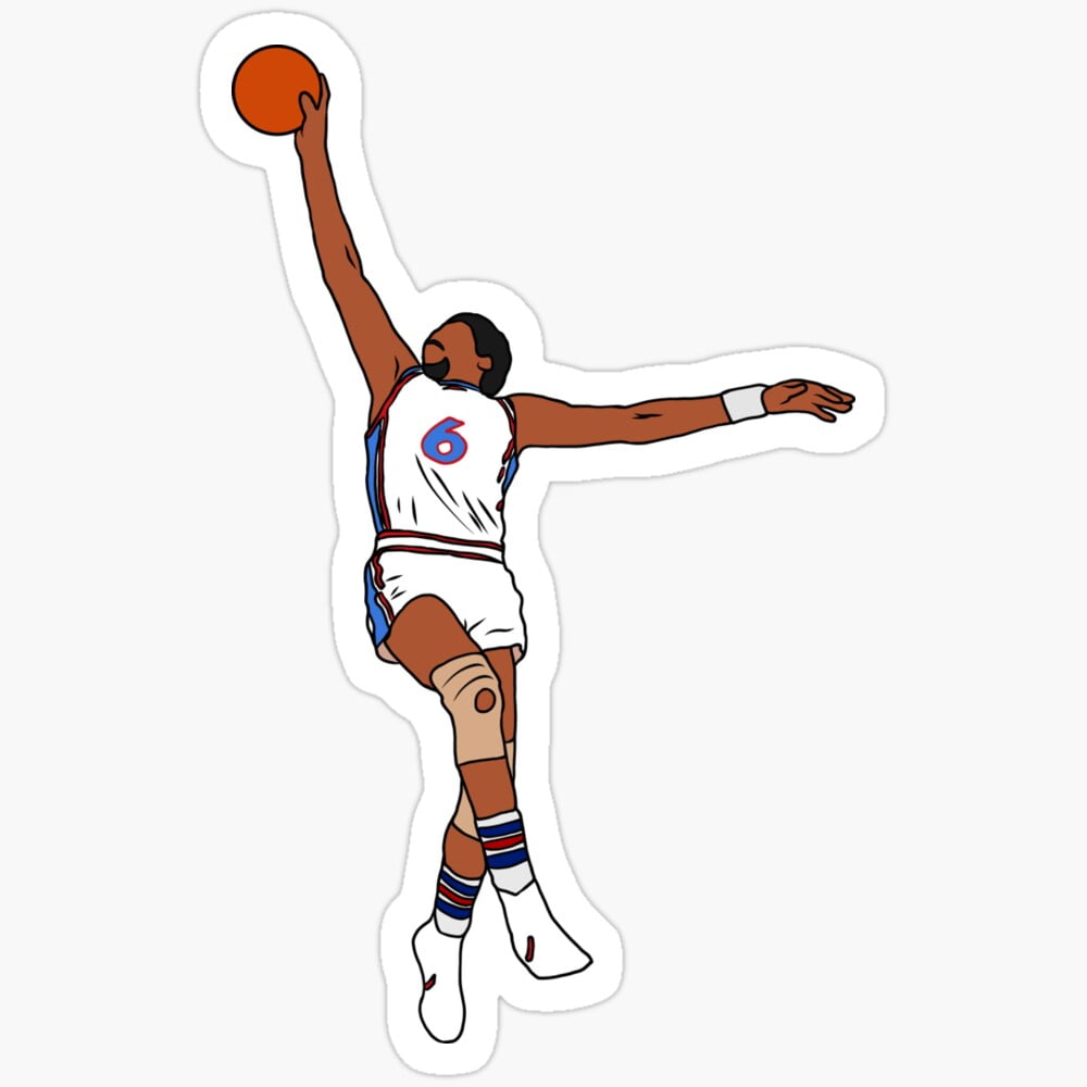 Julius Erving Dunk Sticker Phone Decal Water Bottle Stickers Car Decals ...