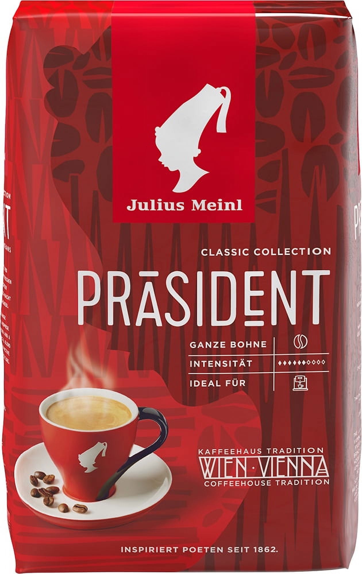 Julius Meinl Prasident Whole Bean Coffee 17.6oz/500g - Walmart.com