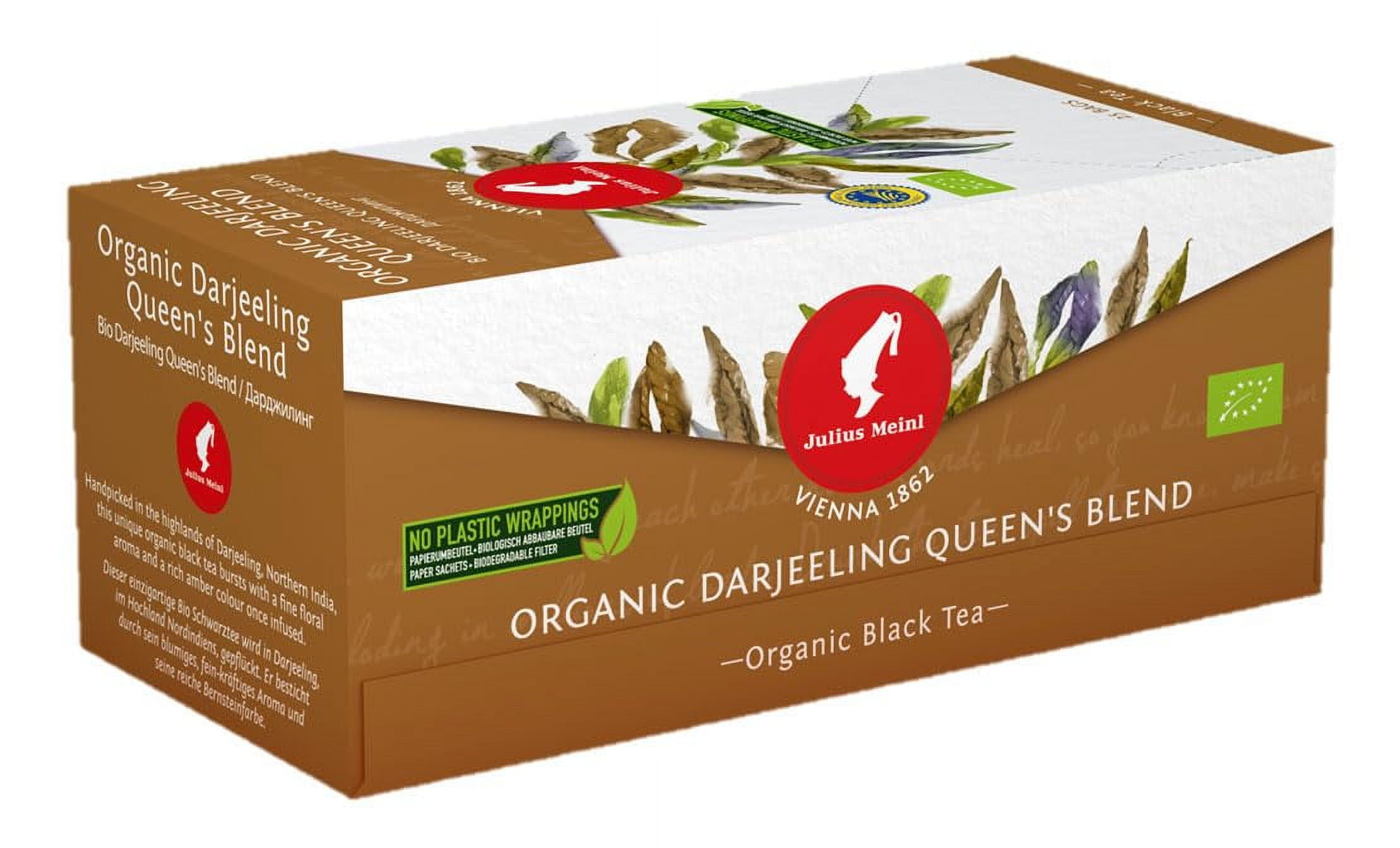 Julius Organic Darjeeling Queen's Blend Black Tea 25ct - Plastic Packaging & Biodegradable ...