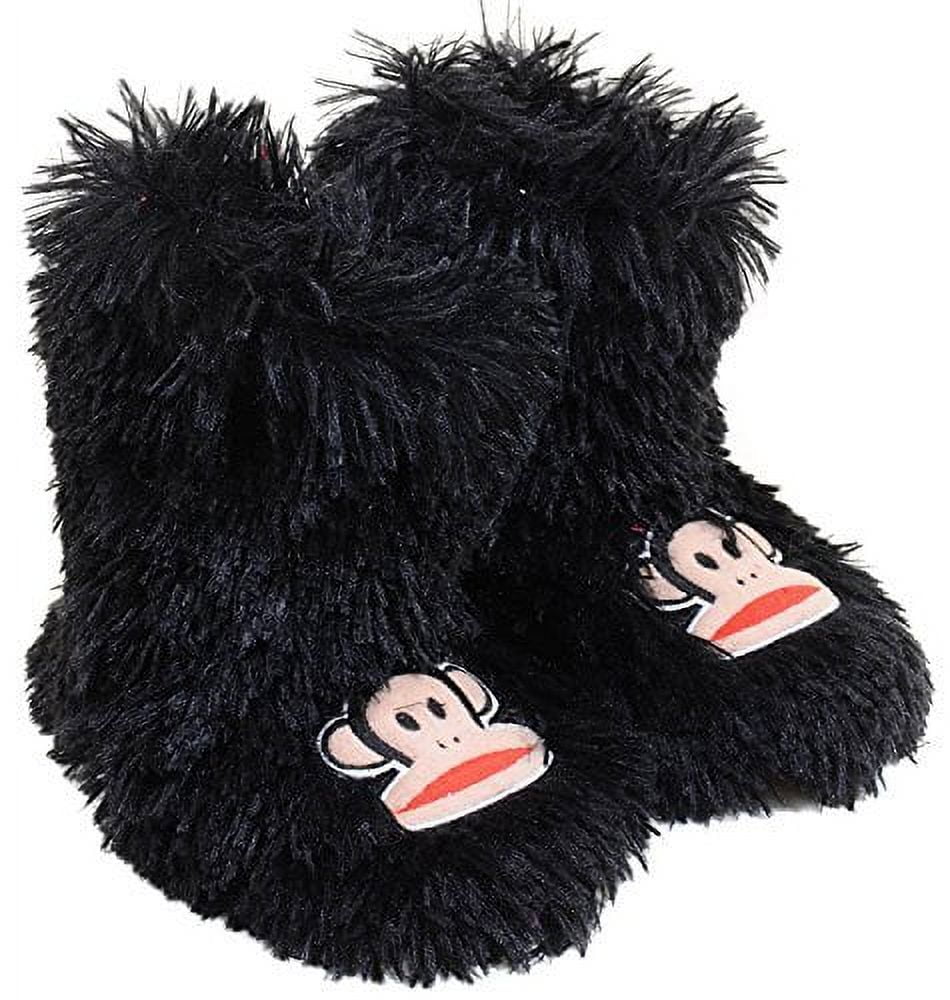 Julius the Monkey Black Fluffy Slippers Warm Booties Girl - Walmart.com