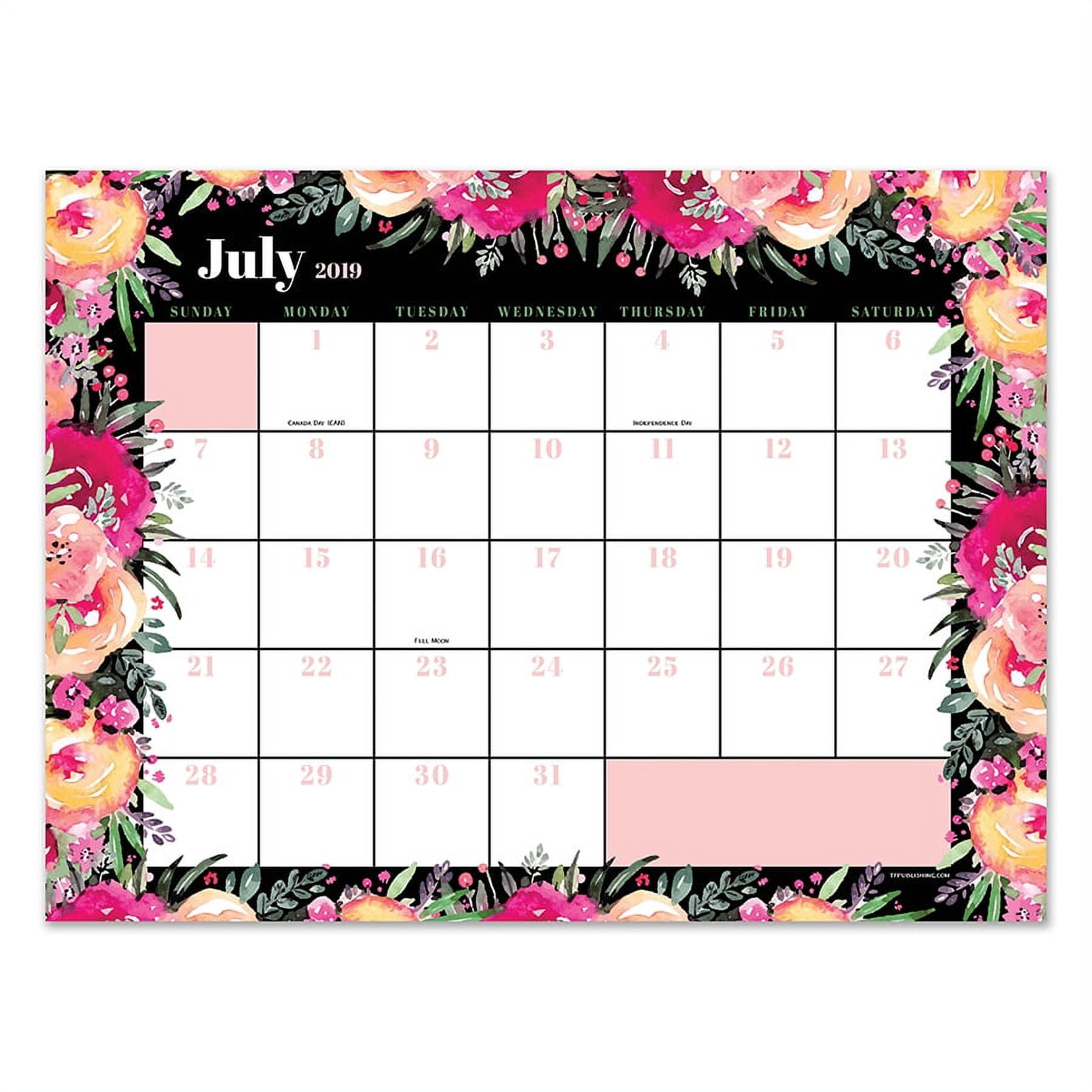 July 2019 - June 2020 Floral Bouquet Mini Desk Pad Calendar - Walmart.com