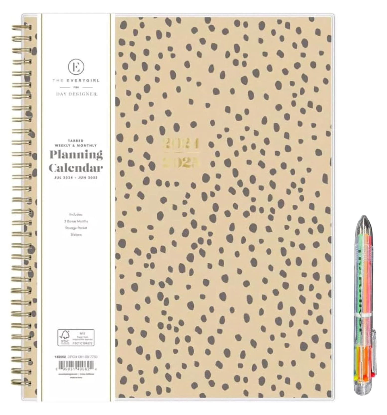 July 2024 - June 2025 Academic Weekly/Monthly Planner, Size 11"x8.5 ...