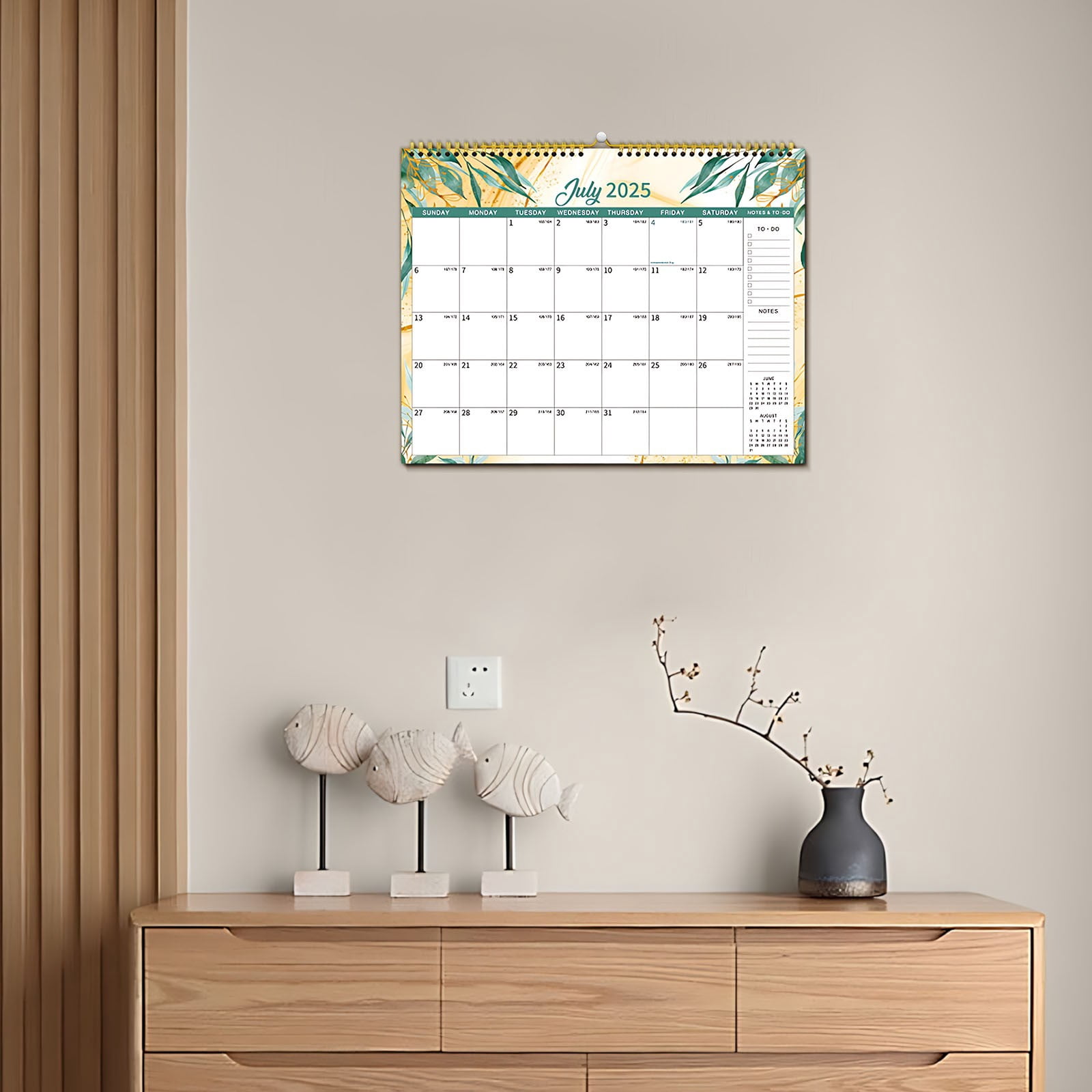 July 2025 - Dec 2026 Wall Calendar Planner Spiral Bound Monthly Layout ...