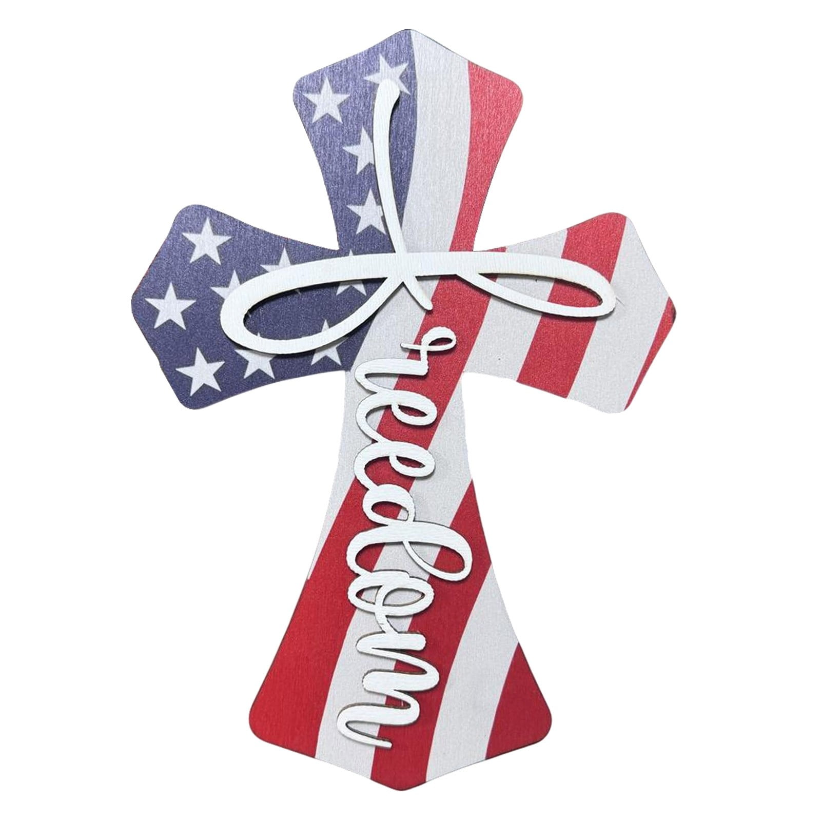July 4 Special Cross Wall Decor, Red White and Blue Cross Design With ...