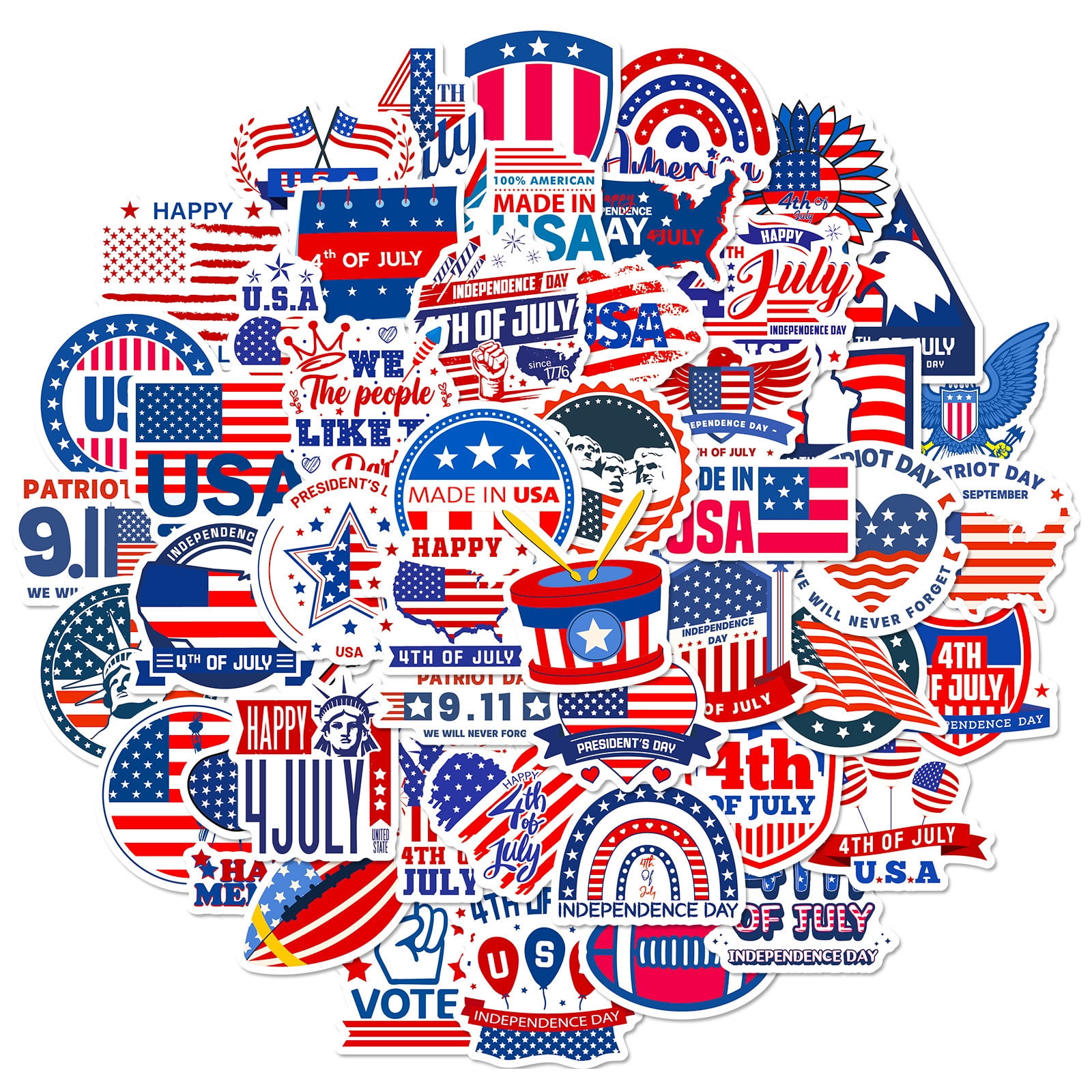 July 4Th Decorations Patriotic Decorations Patriotic Usa Stickers Pack ...