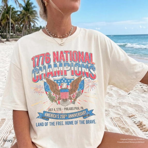 July 4th 1776 National Champions Graphic T-Shirt, America 250th ...