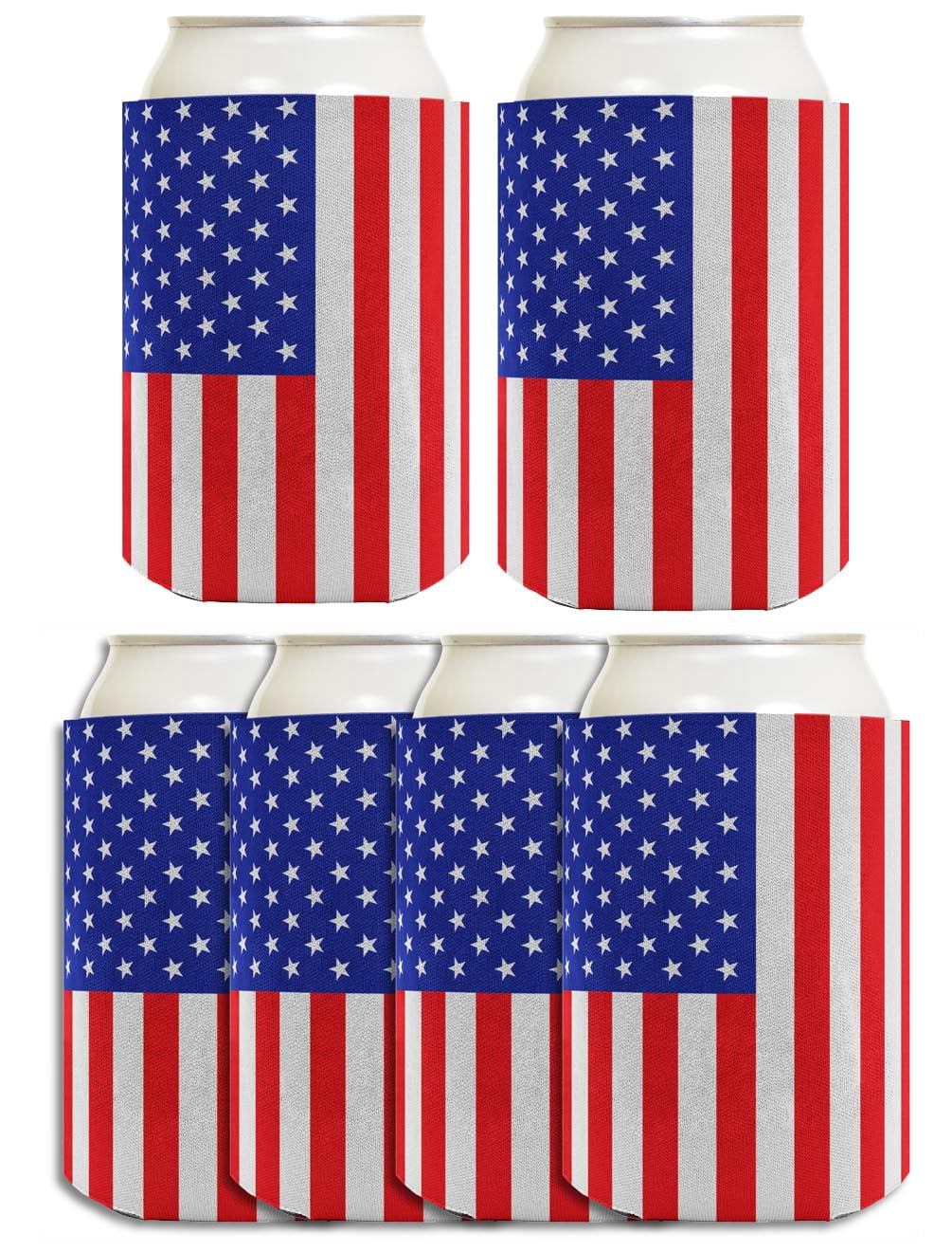 July 4th Accessories American Flag Vertical 6-Pack Can Drink Sleeves ...
