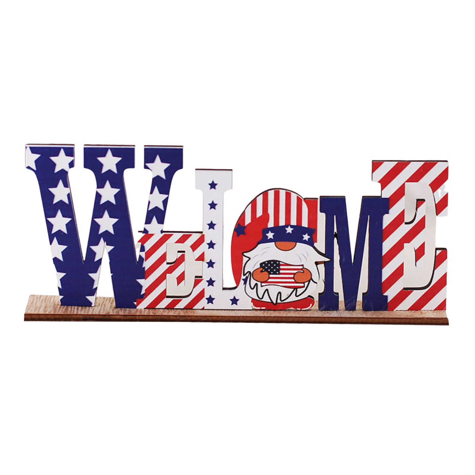July 4th Decorate tables Wooden sign Letters Freedom God bless America ...