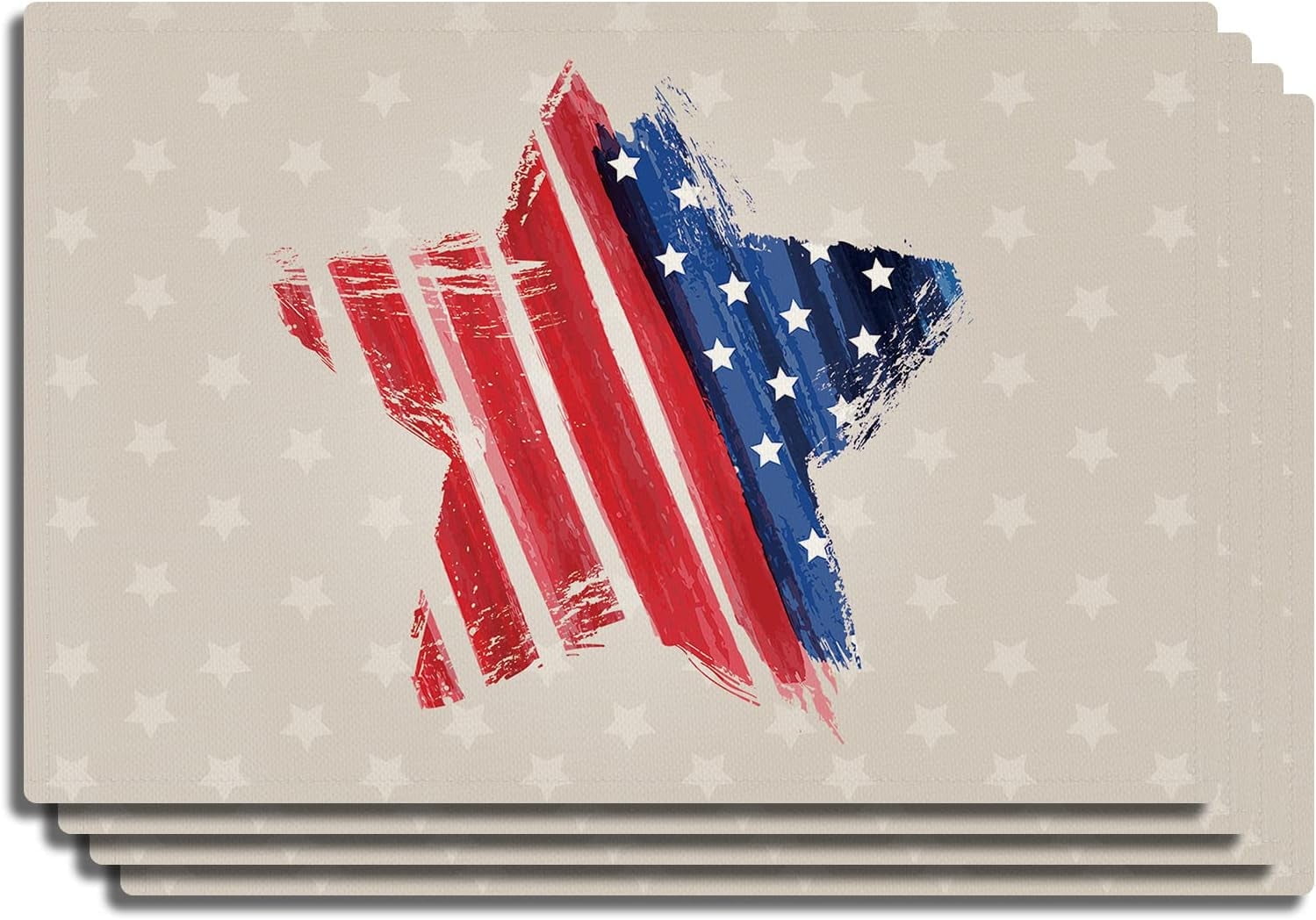 July 4th Flag Placemats for Dining Table 12x18 Inch Patriotic Place ...
