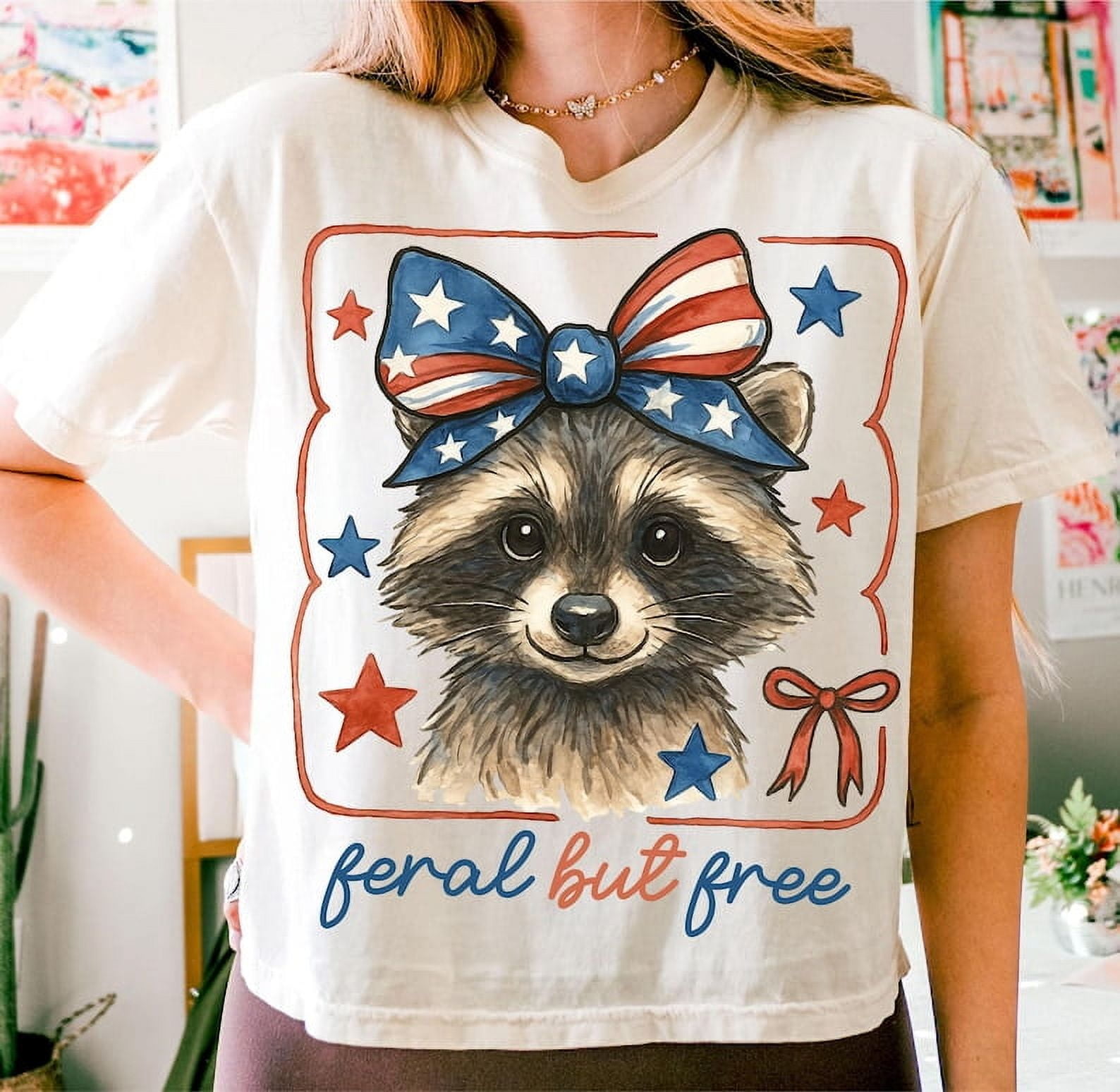 July 4th Highland Cow T-shirt, Merica Funny Cute Baby Cow Fourth Of ...