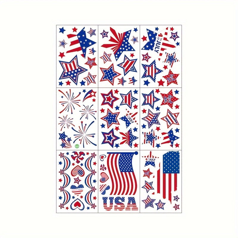 July 4th Independence Day Window Stickers, 111pcs Memorial Day Window ...