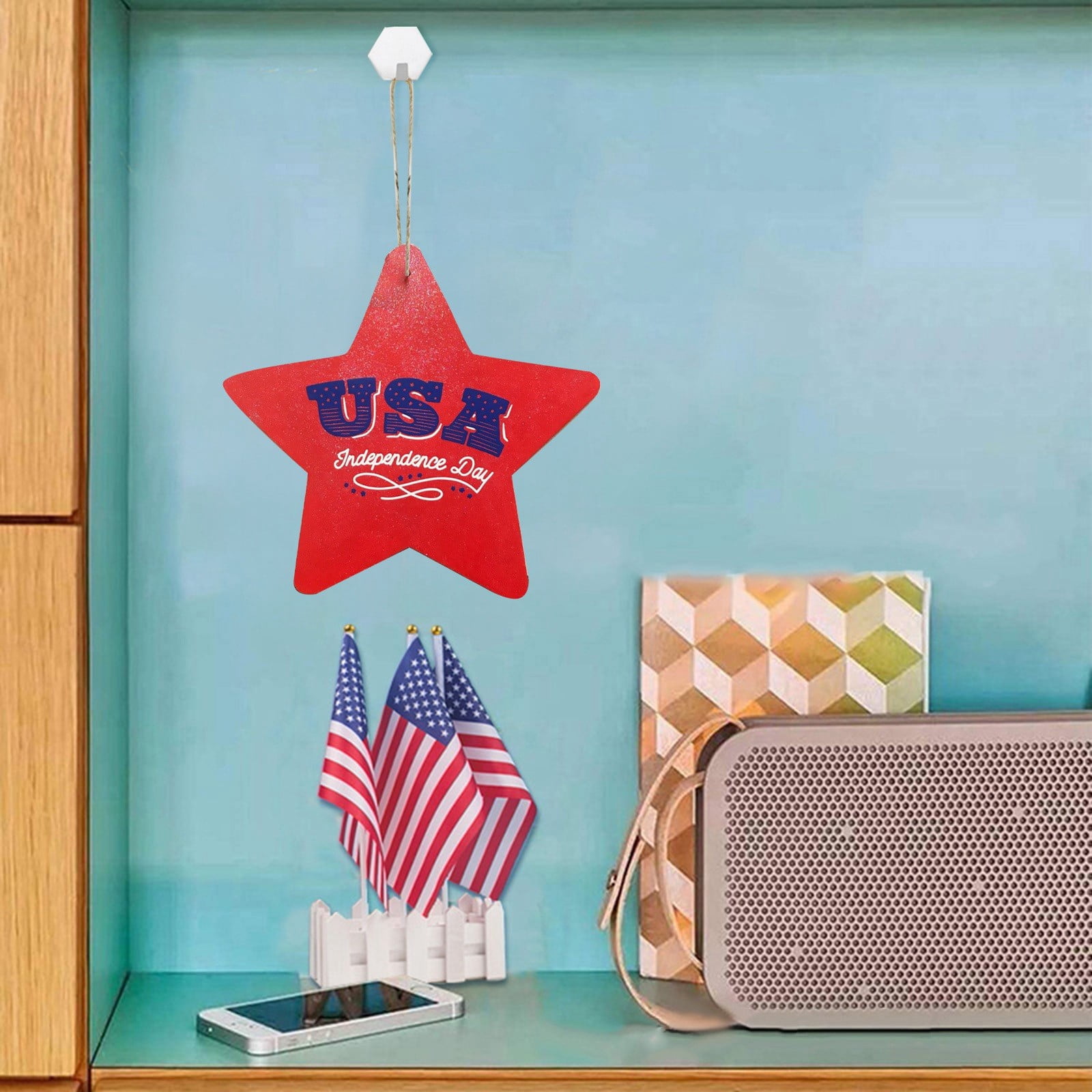 July 4th Independence Day Wooden Pendant Independence Day Ornament