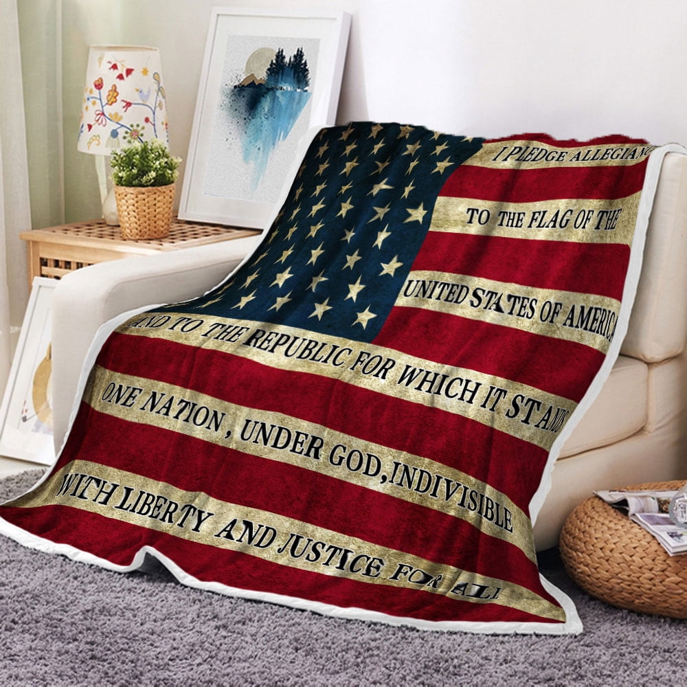 July 4th Party Throw Blanket Fuzzy Plush Blanket Flannel Bed Blanket ...