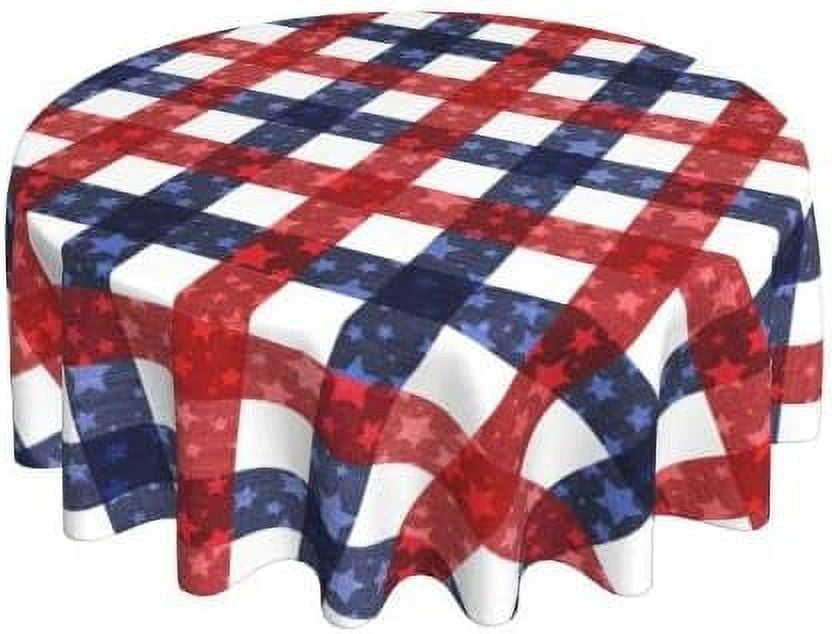 July 4th Patriotic American Flag Plaid Red Blue White Waterproof Picnic ...