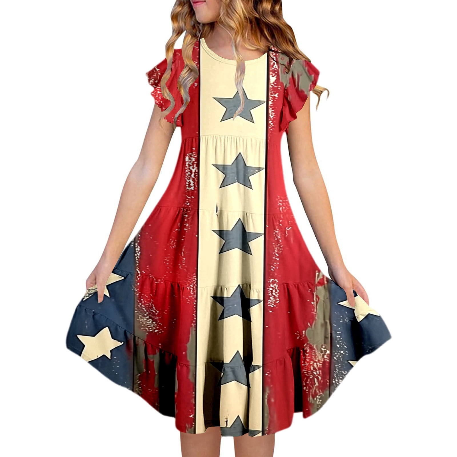 July 4th Toddler Girl Vacation Dresses Beach Independence Day Clothes ...