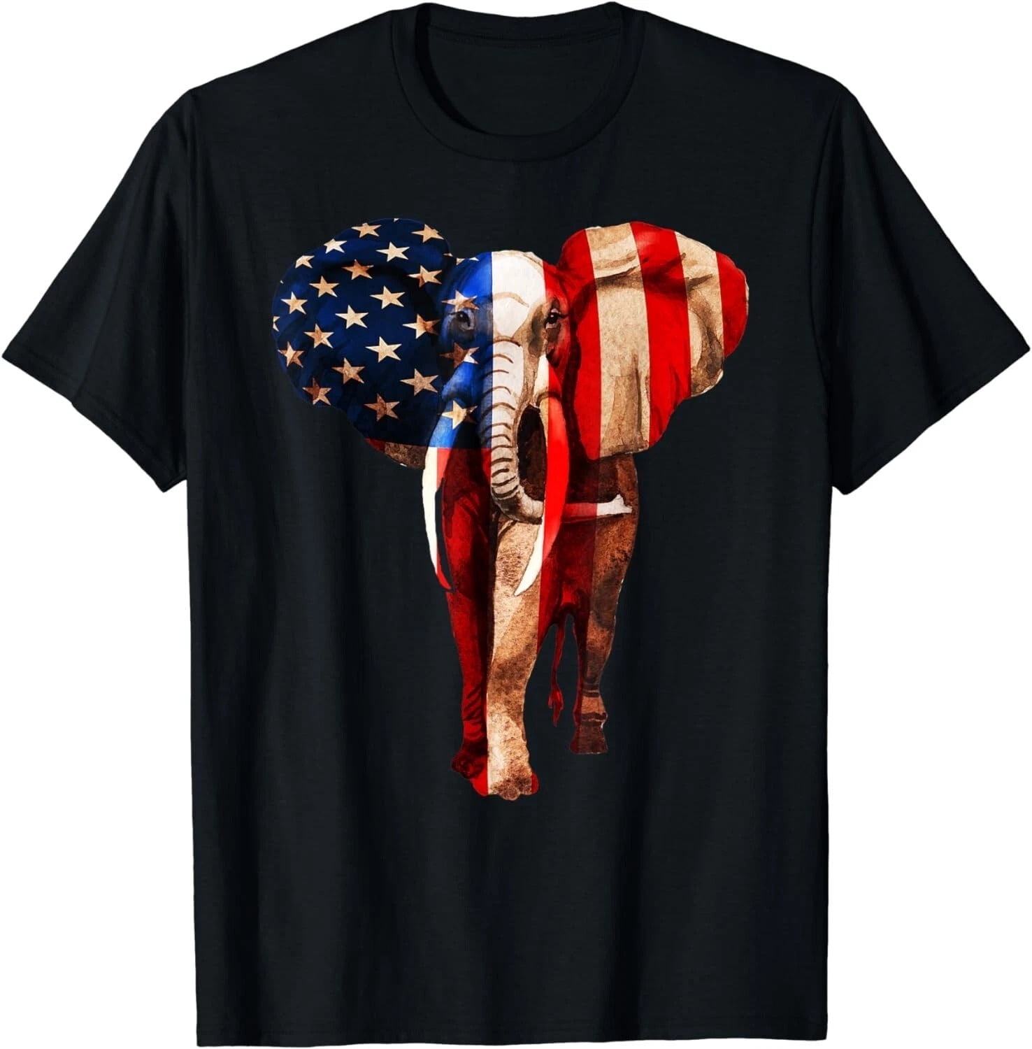 July 4th USA American Flag - African Elephant Tee Gift - Walmart.com