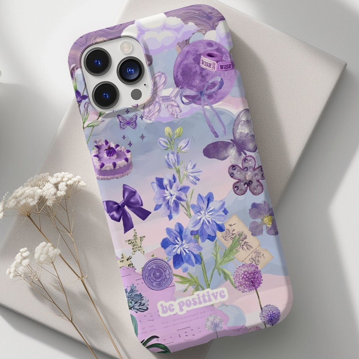 July Birth Flower Collage Phone Case with a Beautiful Larkspur Floral ...