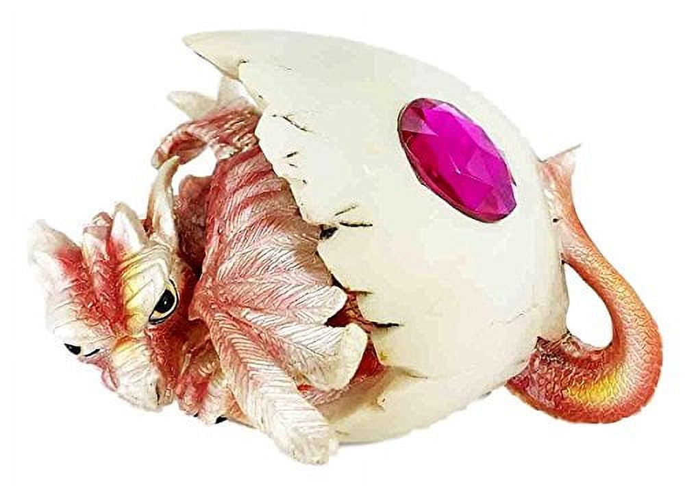 July Birthstone Dragon Egg Statue Ruby Pink Gem Birthday Dragon ...