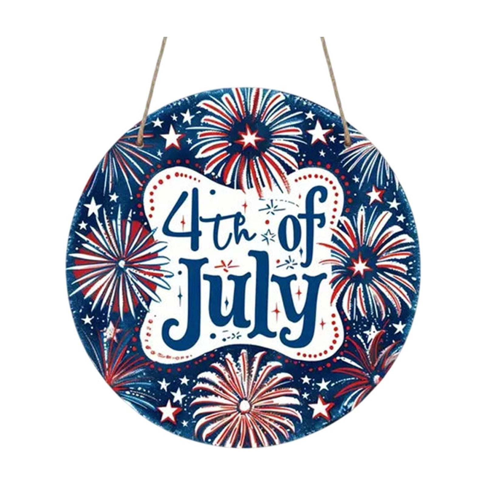 July Fourth Memorial Day Wooden Hanging Decorations Sign For Front Door ...