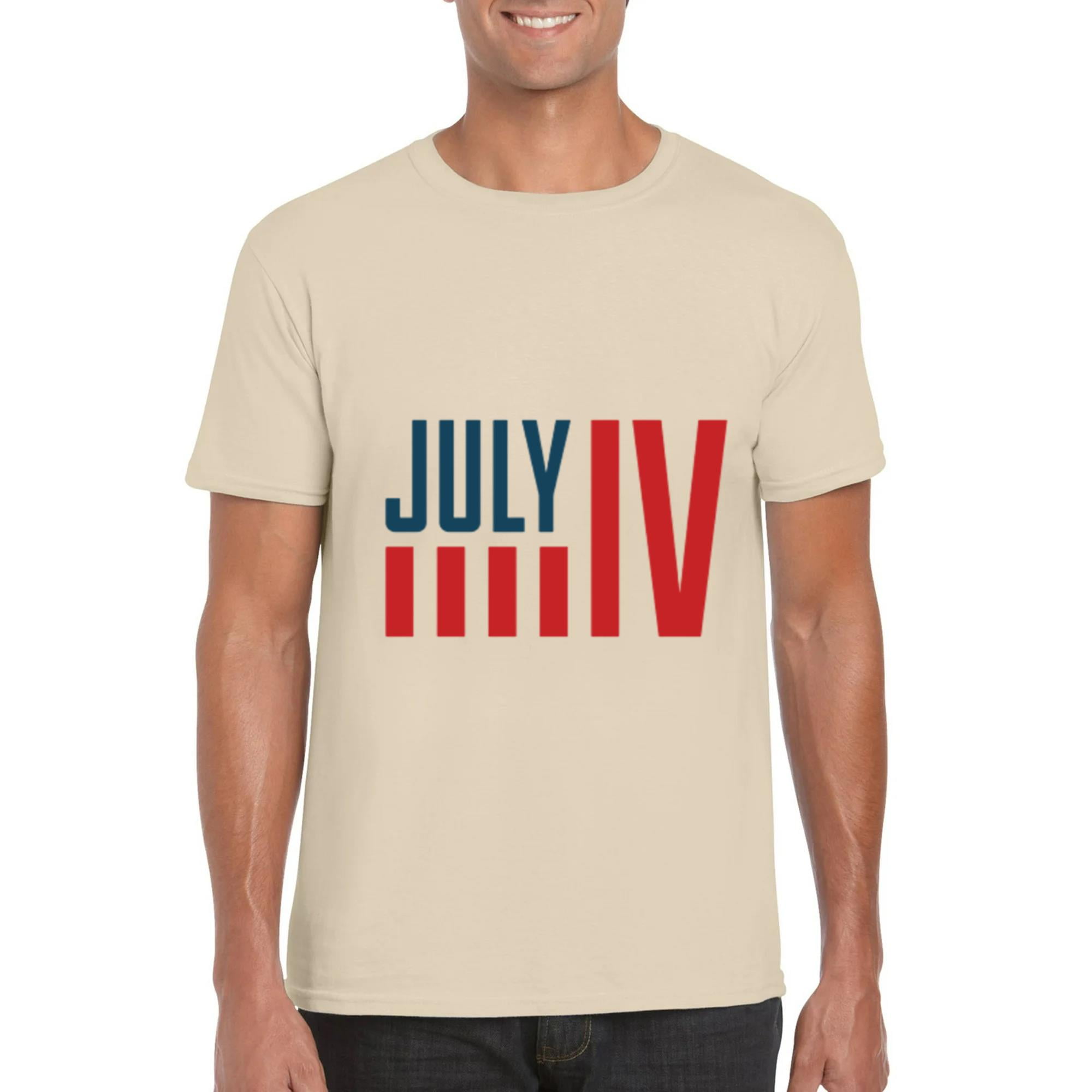 July IV 4th USA Patriotic Independence Day Roman Numeral T-Shirt, for ...