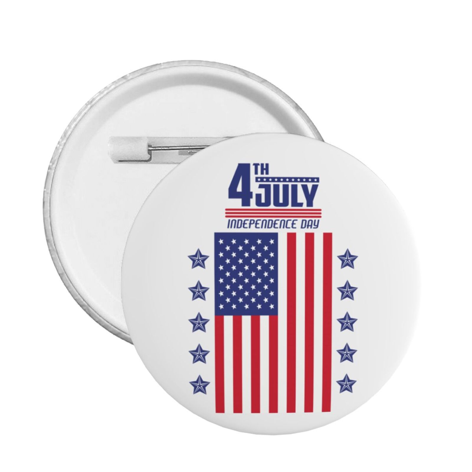 July Of 4th Independence Day Circular Button Fashion Badge Decoration ...