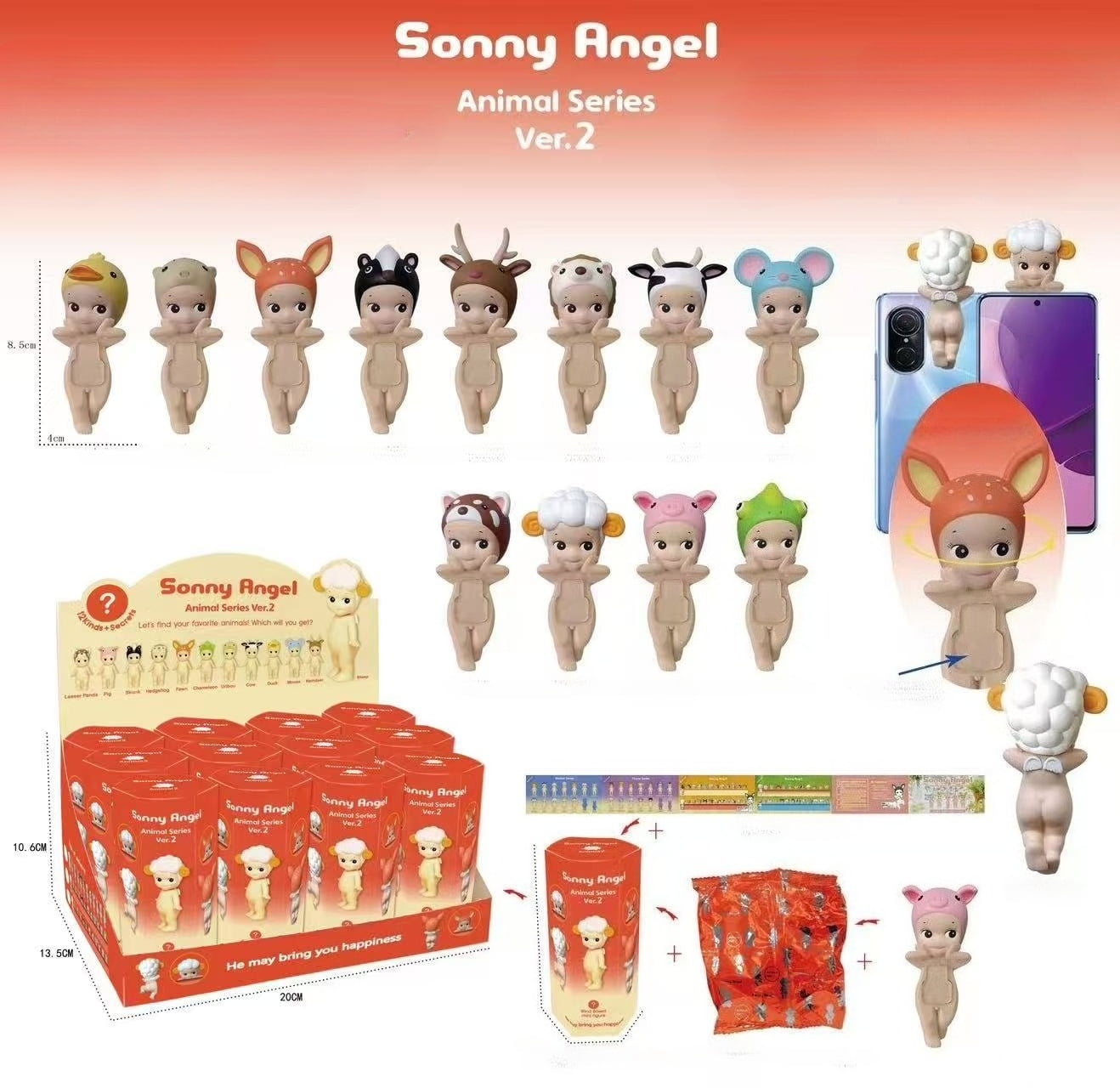 July-july Value Pack: 12 Sonny Angel Christmas Series Blind Boxes ...