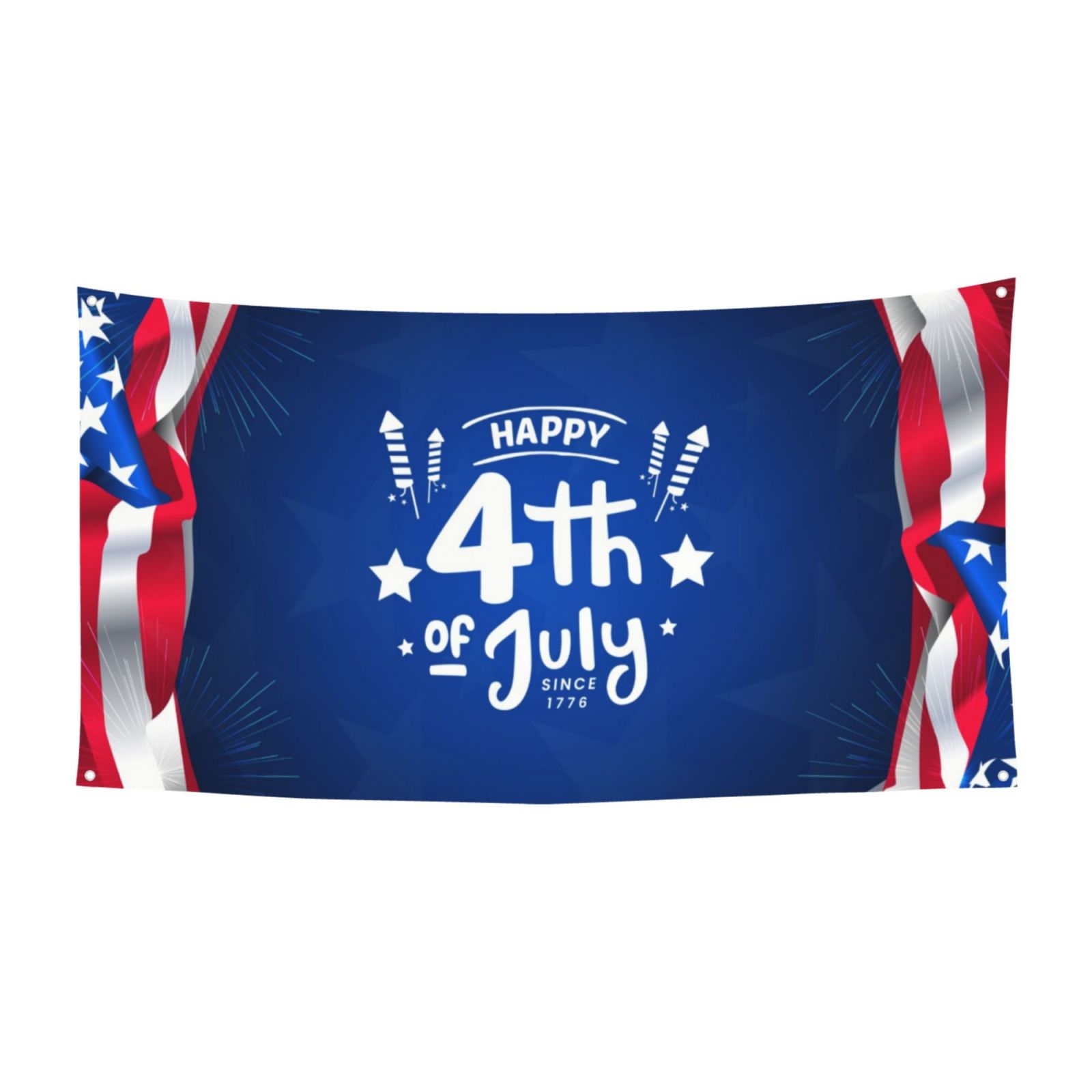 July of 4th Happy Independence Day Banner Backdrop Flag Photography ...