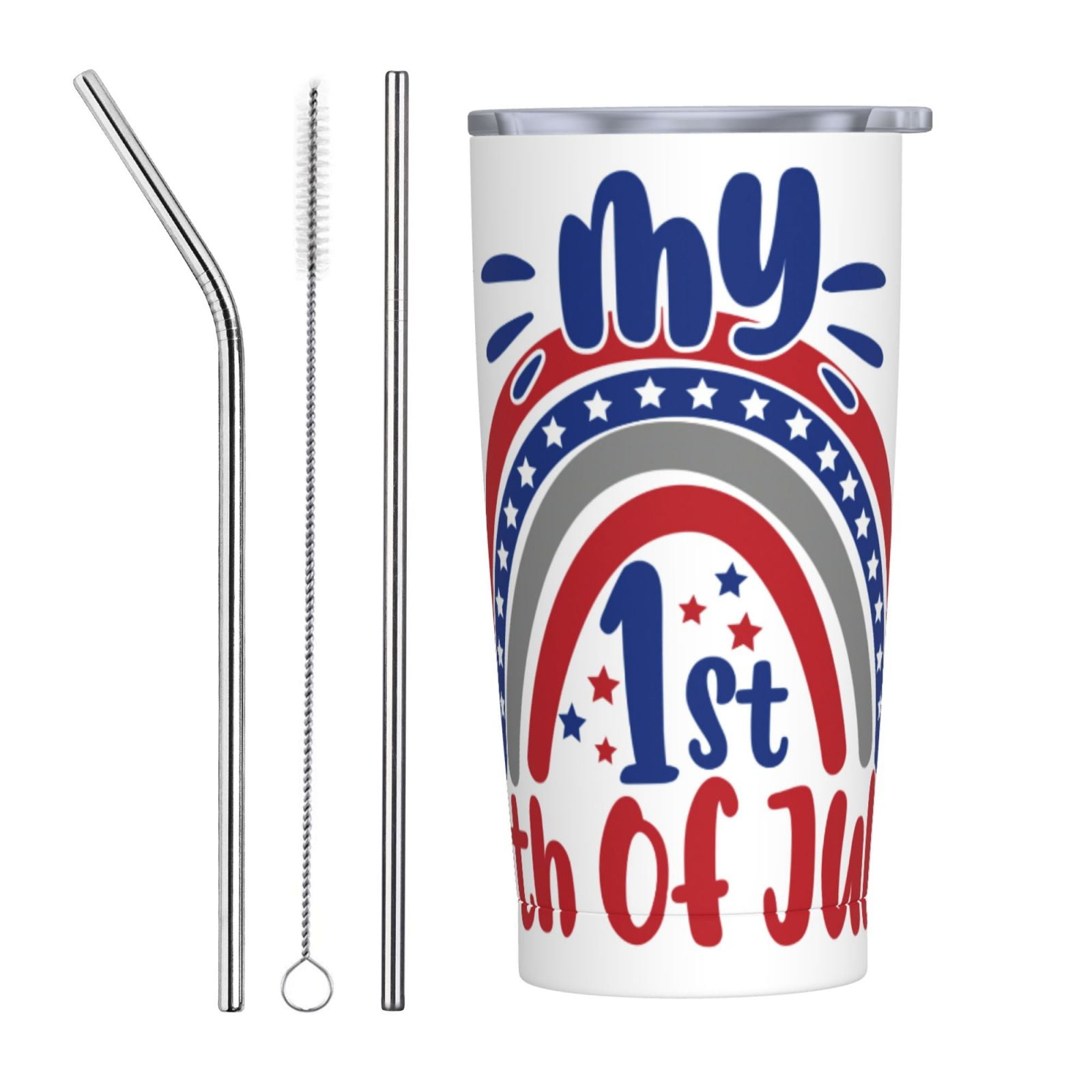 July of 4th Independence Day Stainless Steel Tumbler with Lid Coffee ...