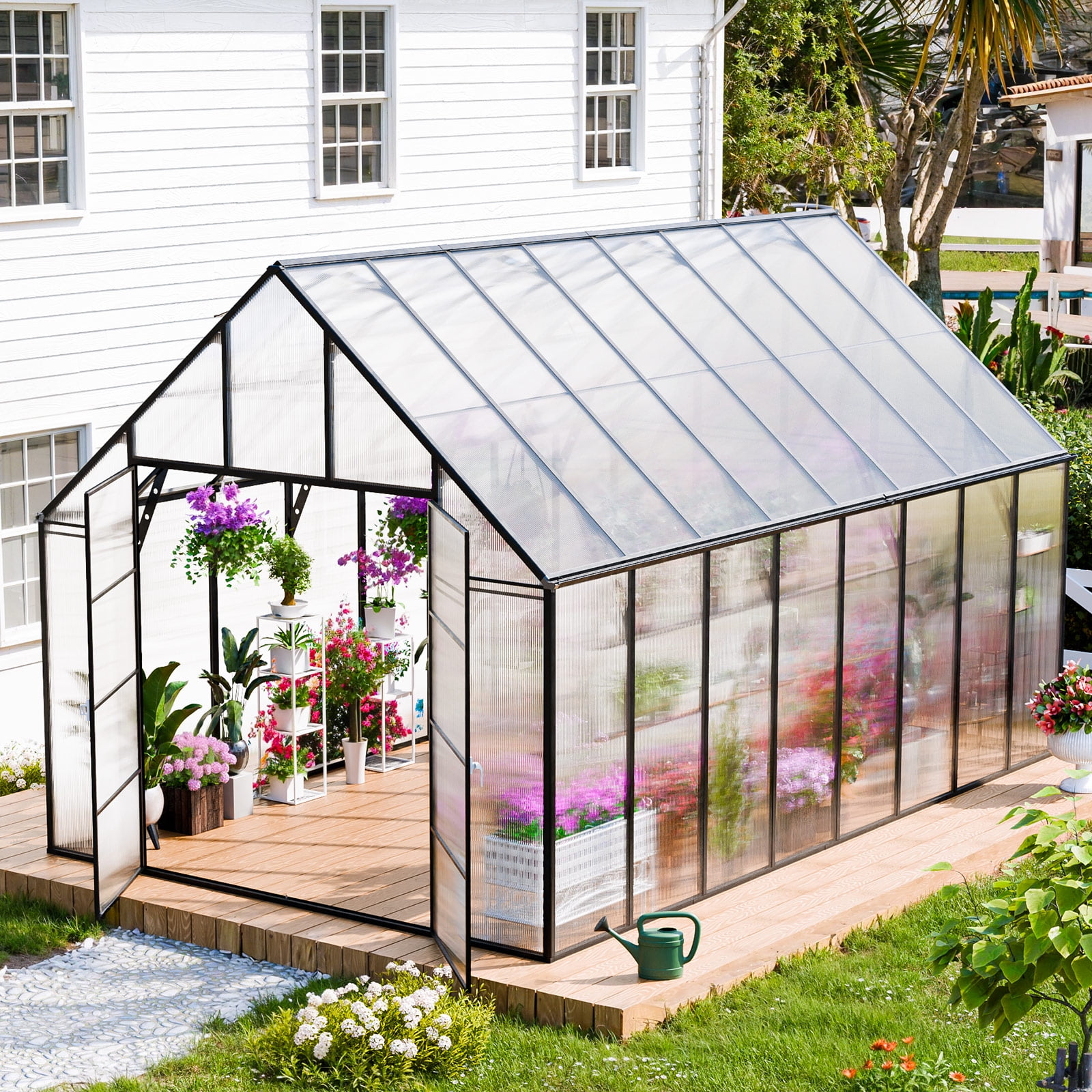 July’s Song 10'x16' Upgraded Greenhouse, Polycarbonate, Aluminum Frame ...