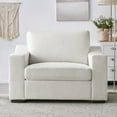 July's Song 48W‘’ Modern Linen Solid Arm Chair, Oversized Accent Chair ...