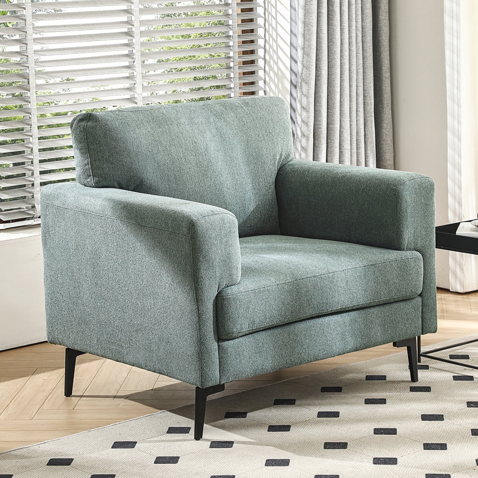 July's Song Accent Chair, 37.8” Wide Linen Upholstered, Comfy Modern ...